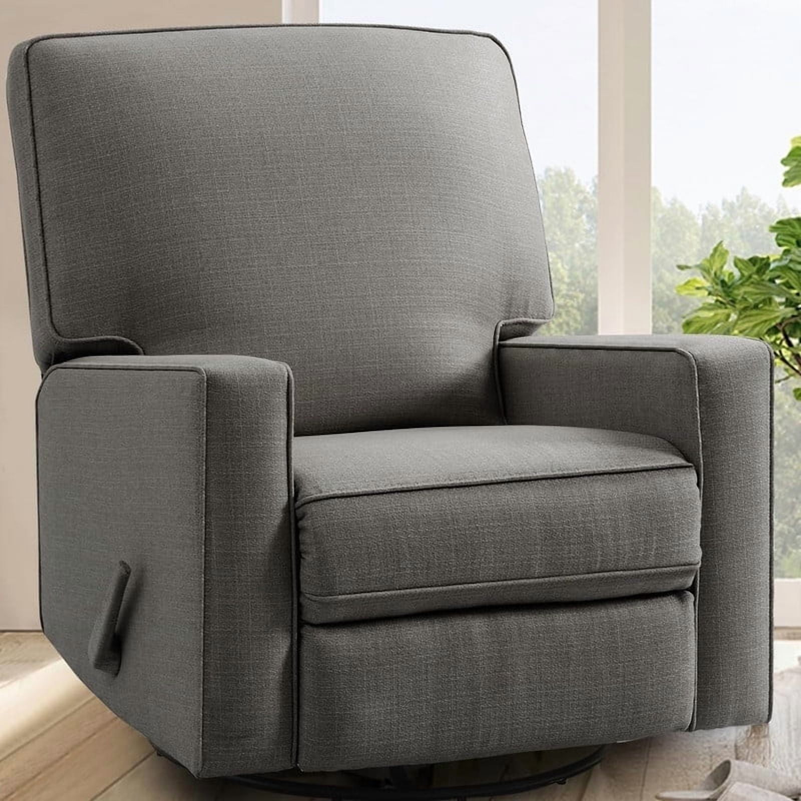 Manual Swivel Rocker Recliner Chair for Nursery, Upholstered Glider ...