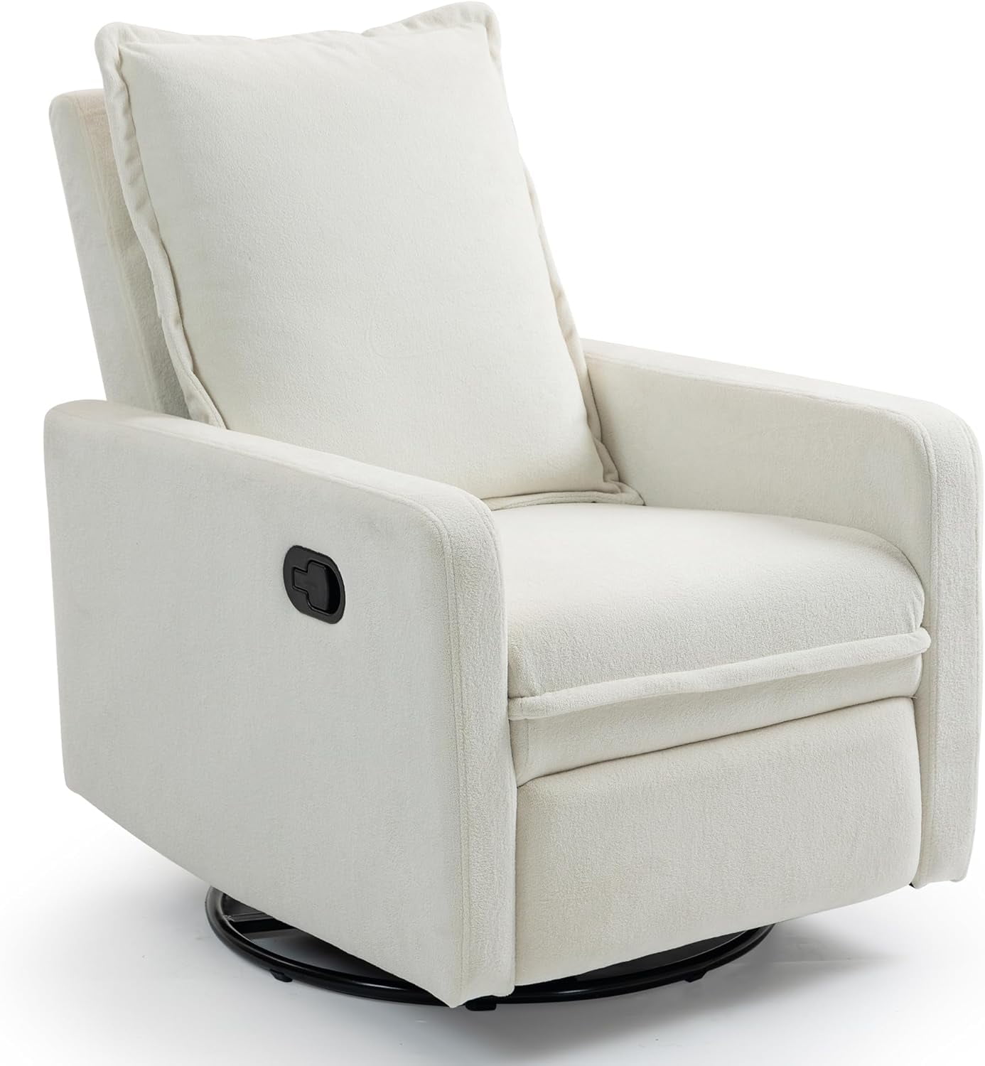 Manual Swivel Rocking Recliner for Adults, Small Plush Wall Hugger ...