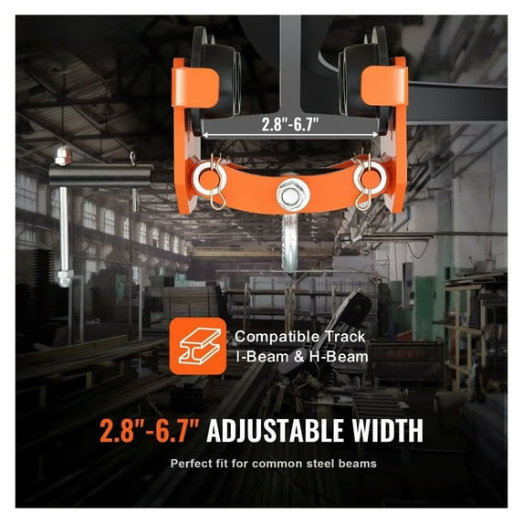 Manual Trolley 4400 lbs - 2 Ton Beam Trolley with Dual Wheels ...