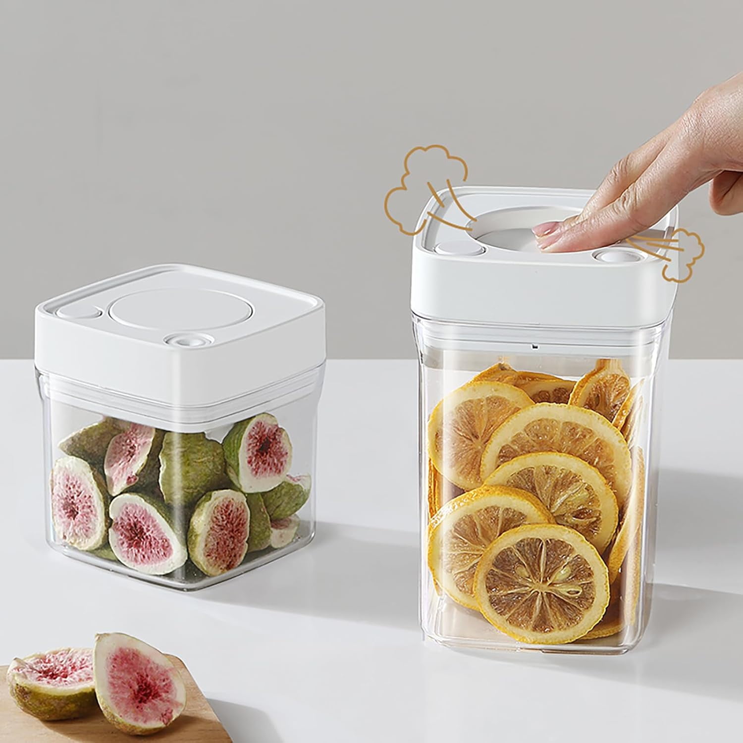 Manual Vacuum Jar With One-Button Vacuum Pump, Airtight Food Cereal ...