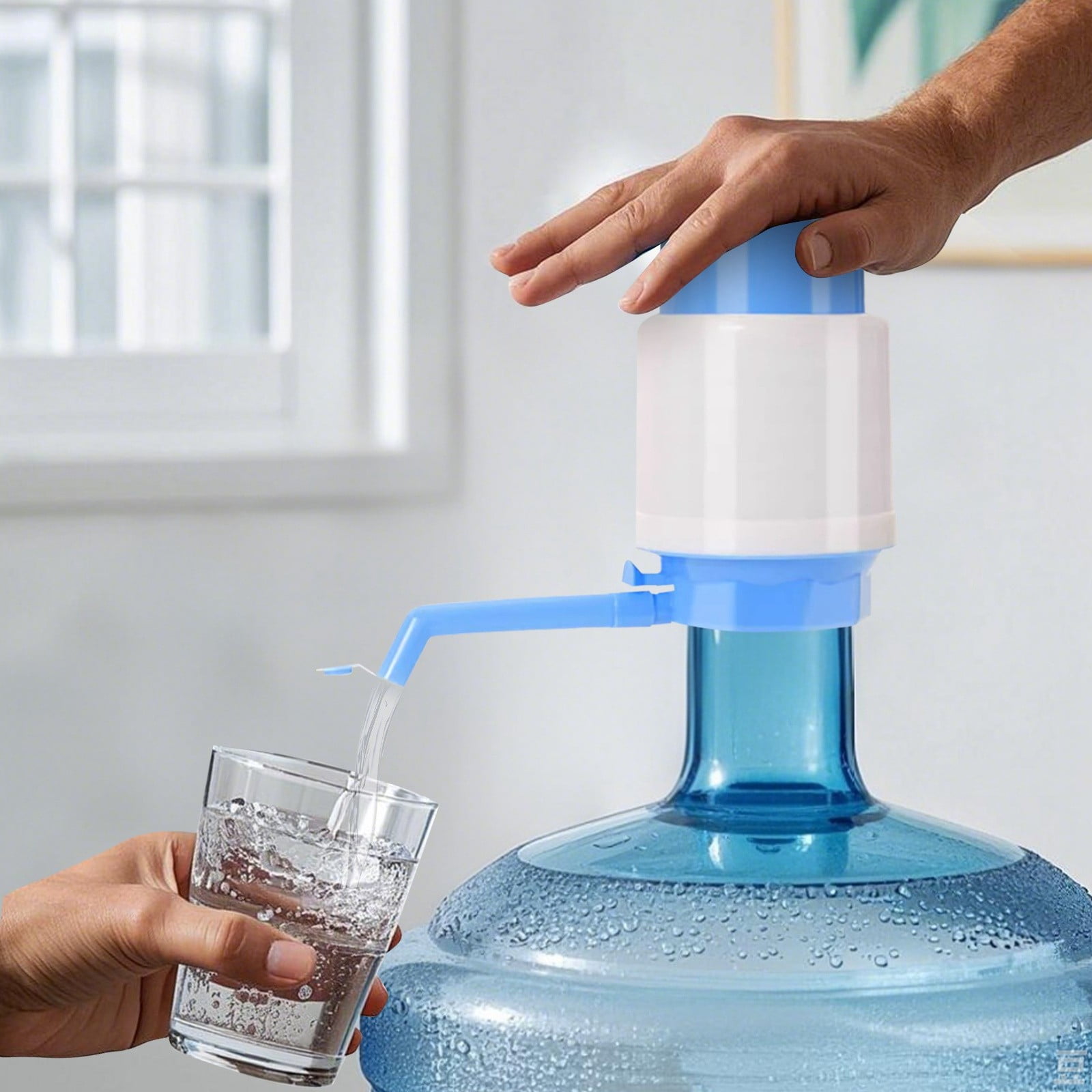 Manual Water Bottle Pump, Hand Press Drinking Water Dispenser for 5 ...