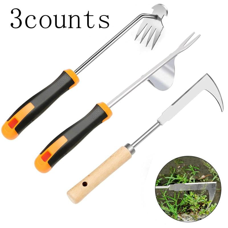 Manual Weeder, 3 Counts Thickened Stainless Steel Weed Puller Tool with ...