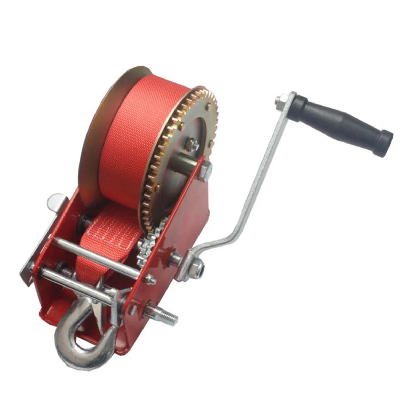 Manual Winch 3000 Lbs Plating Hand Winch, Spray-Moulded Red Coloured ...