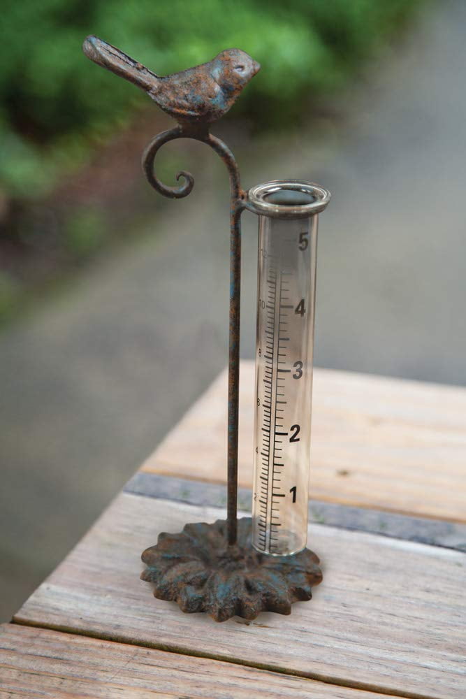 Manual Woodworker Bird Rain Gauge - Animal Rain Gauge - Garden Décor ...