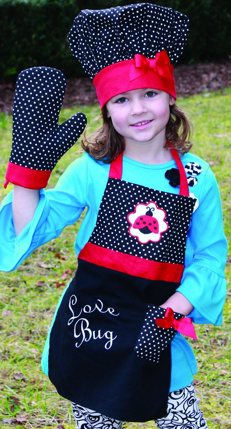 Manual Woodworkers Izzy Collection Love Bug Kids 3-Piece Apron Set ...