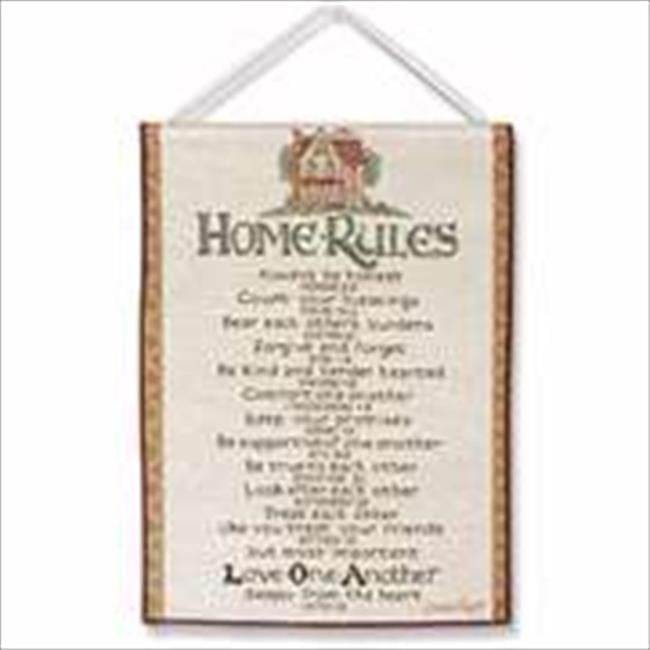 Manual Woodworkers & Weavers 08038X Bannerette Home Rules Tapestry 13 x ...