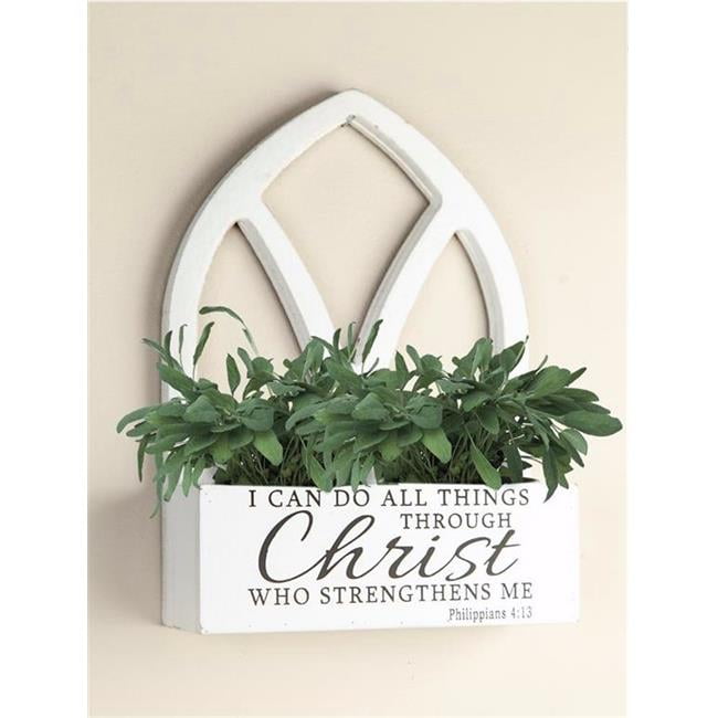 Manual Woodworkers & Weavers 158001 I Can Do All Things Window Box Planter - 8.25 x 2.75 x 11.75 ...