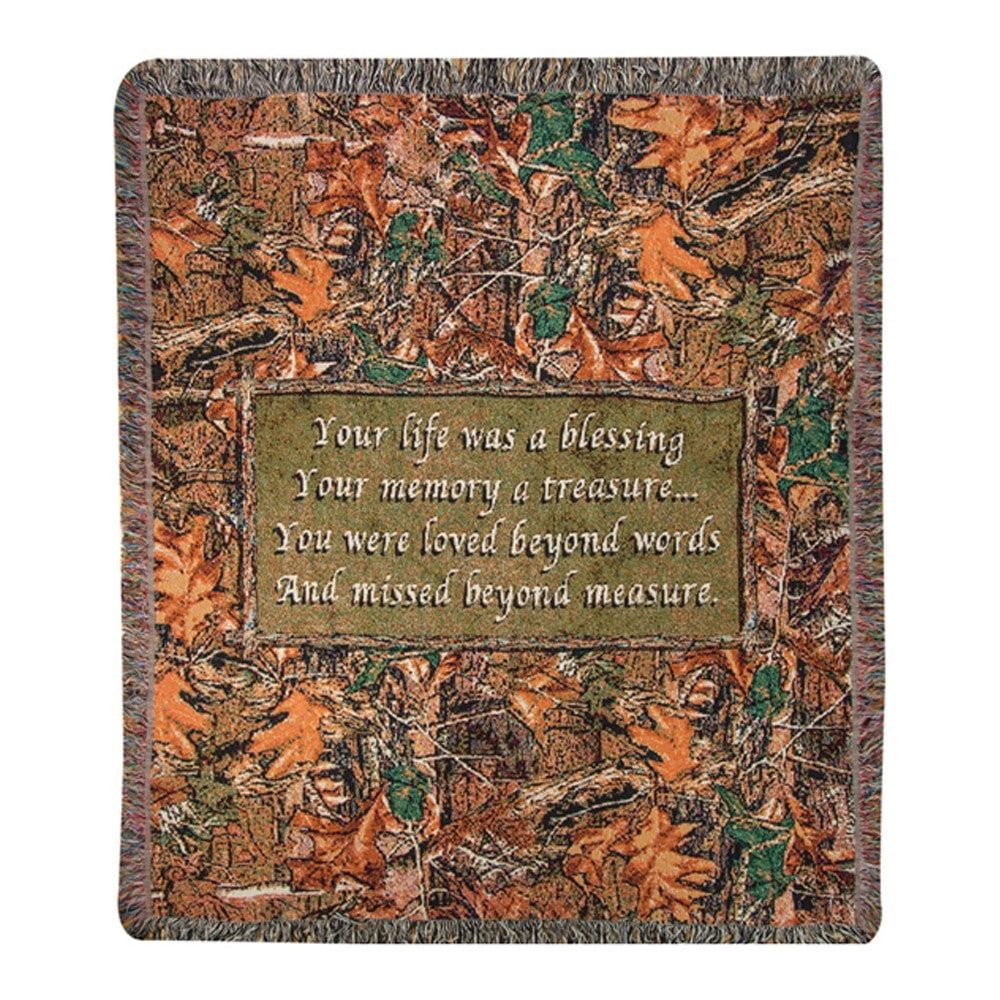 Manual Woodworkers & Weavers Camo Funeral Tapestry Cotton Throw ...