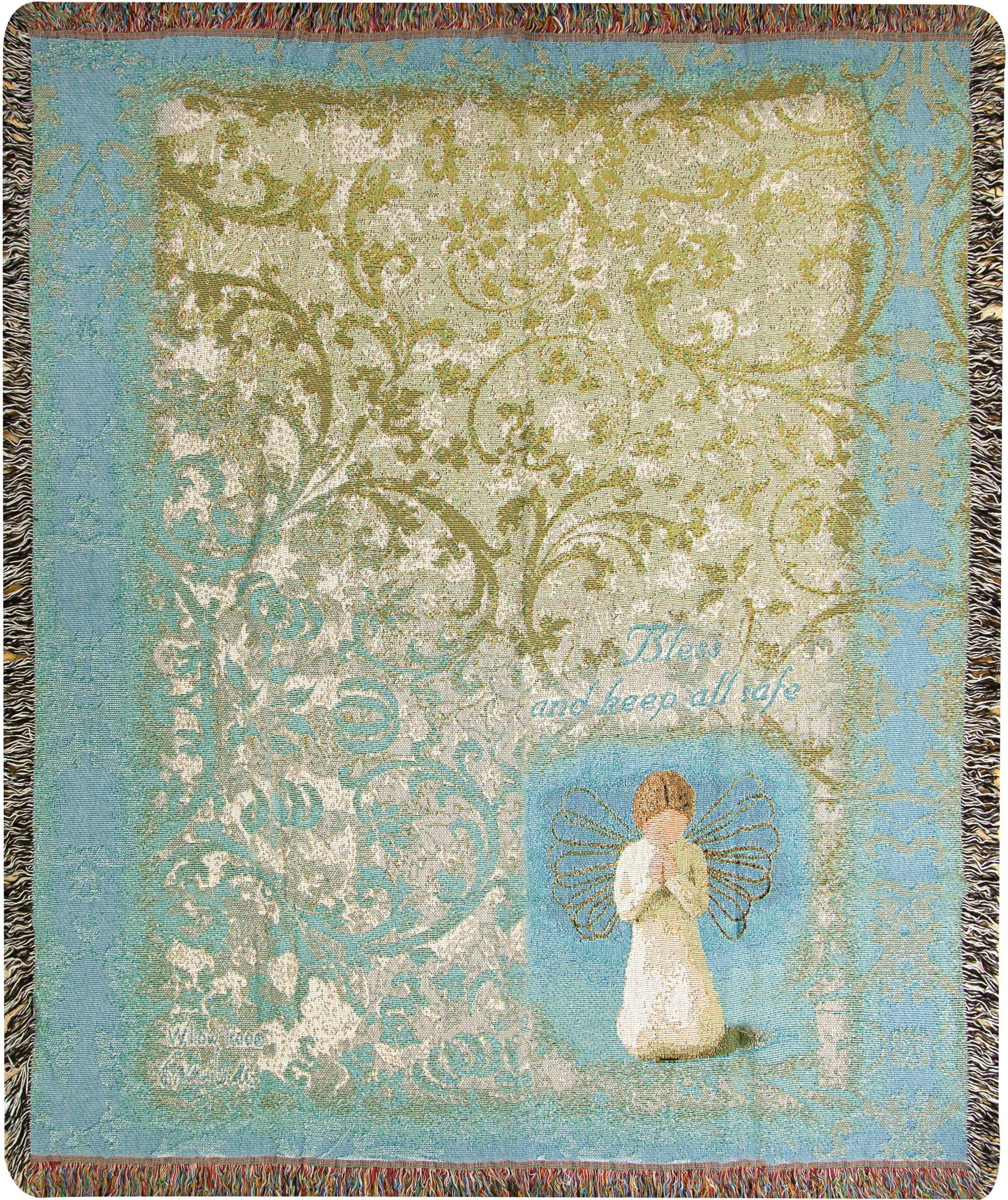 Manual 50 x 60-Inch Tapestry Throw with Fringe, Willow Tree Angel ...