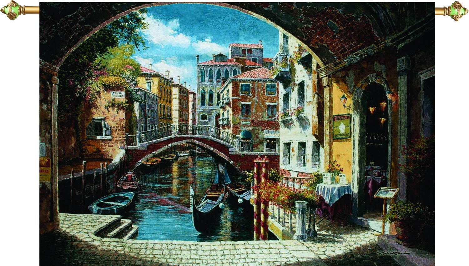 Manual Woodworkers & Weavers Tapestry Wall Hanging, Archway to Venice ...
