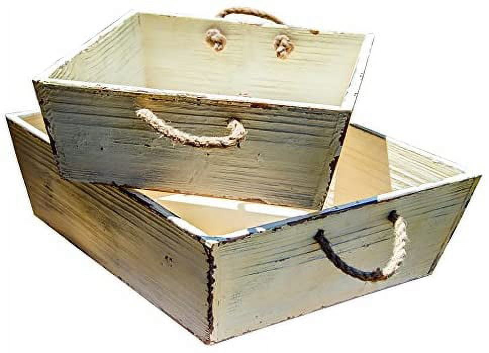 Manual Woodworkers & Weavers Wood Boxes with Rope Handles, Nautical ...