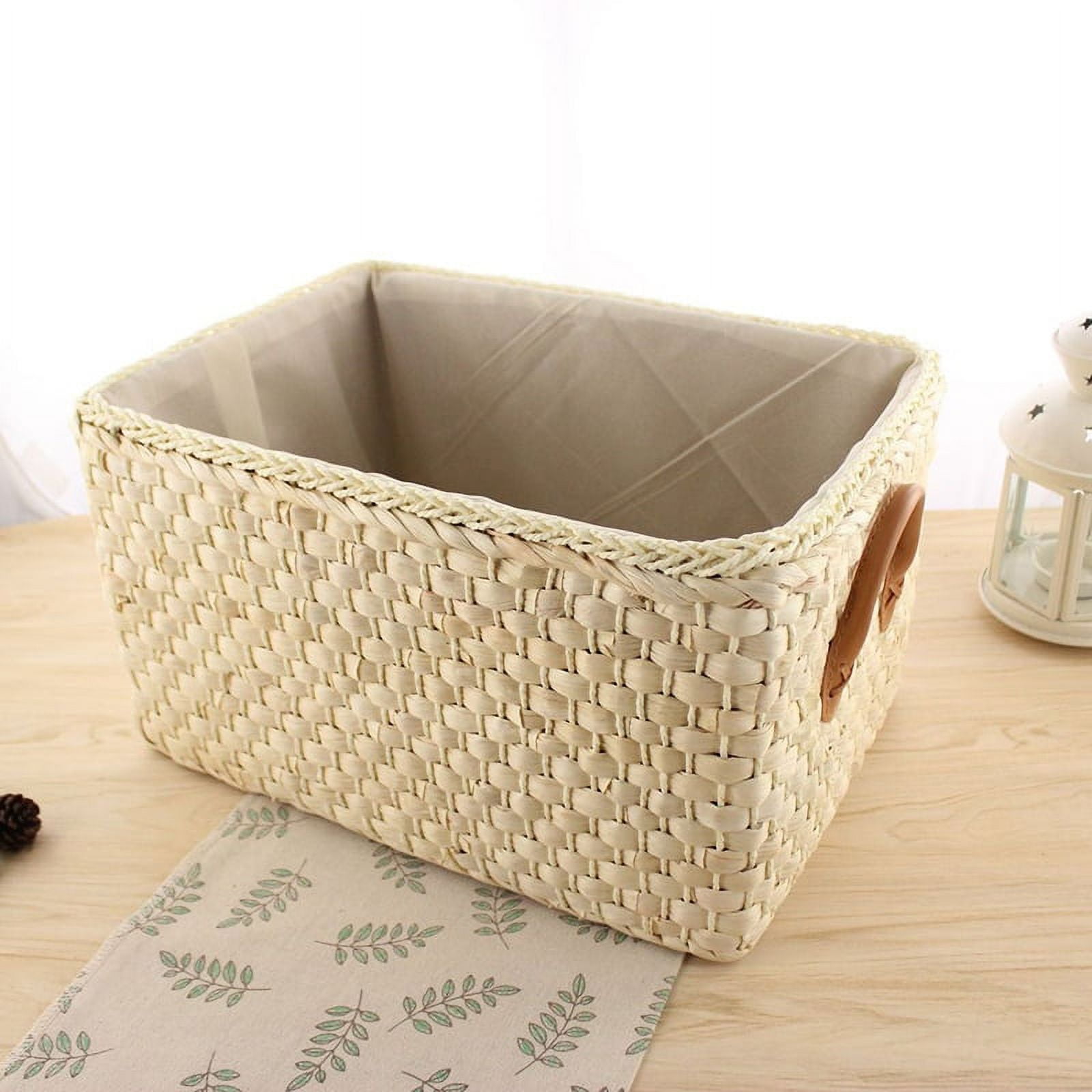 Manual Woven Storage Basket Handmade Laundry Wicker Baskets Sundries ...