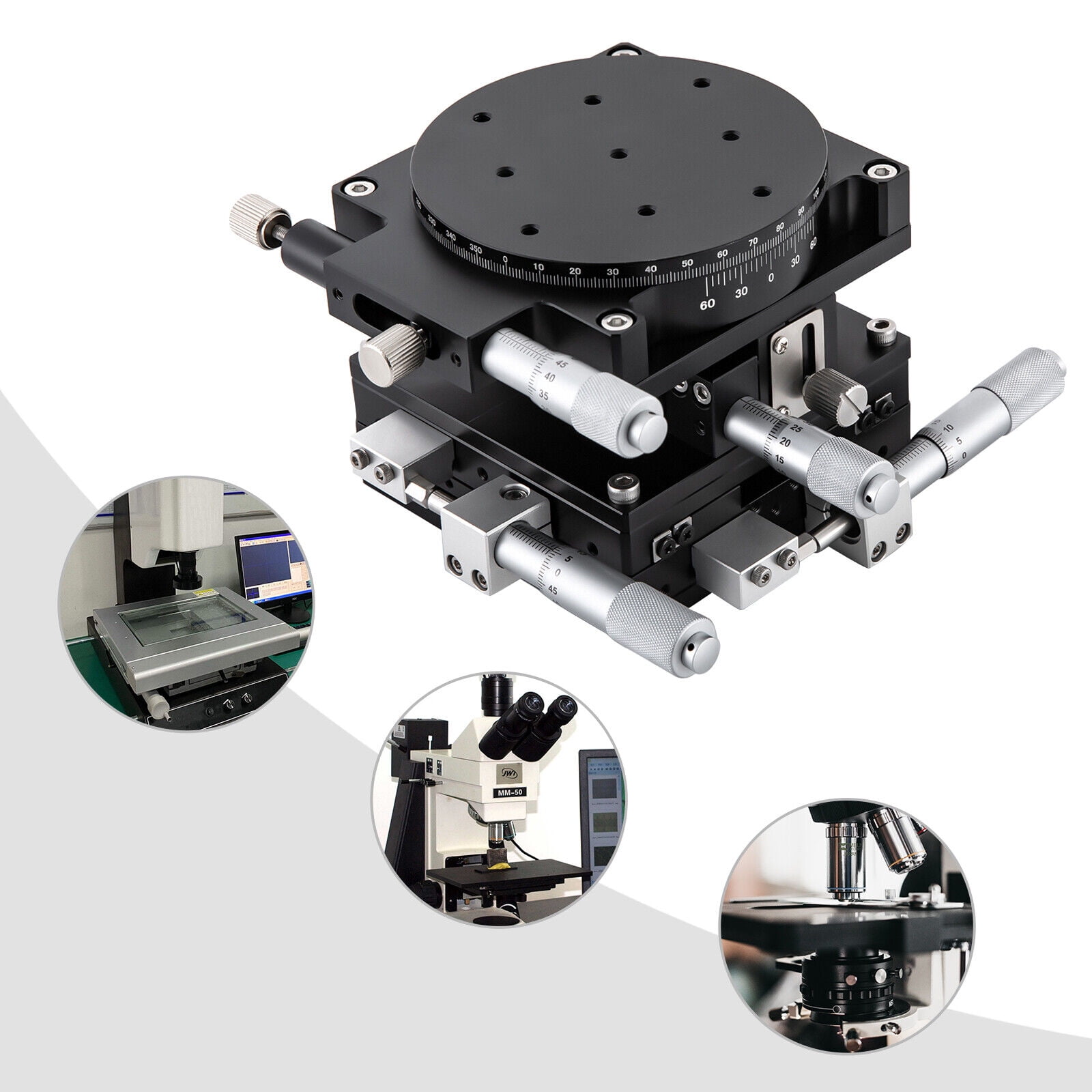 Manual X Y Z R Micrometer Adjust Bearing Table Standard Linear ... Manual X Y Z R Micrometer Adjust Bearing Table Standard Linear ...