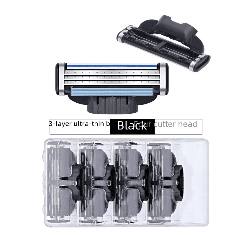 Manual three-layer razor blade sharp men's razor head front three wind ...