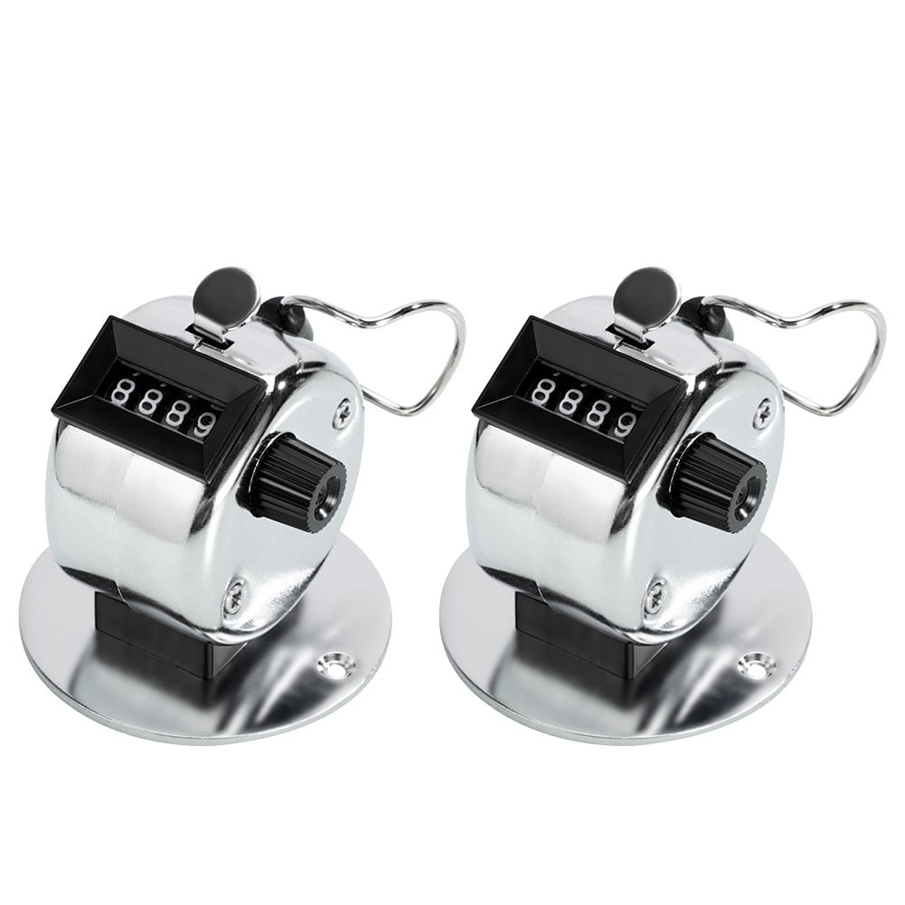 Manually Press The Silver Stainless Steel Mechanical Four Digit Counter ...