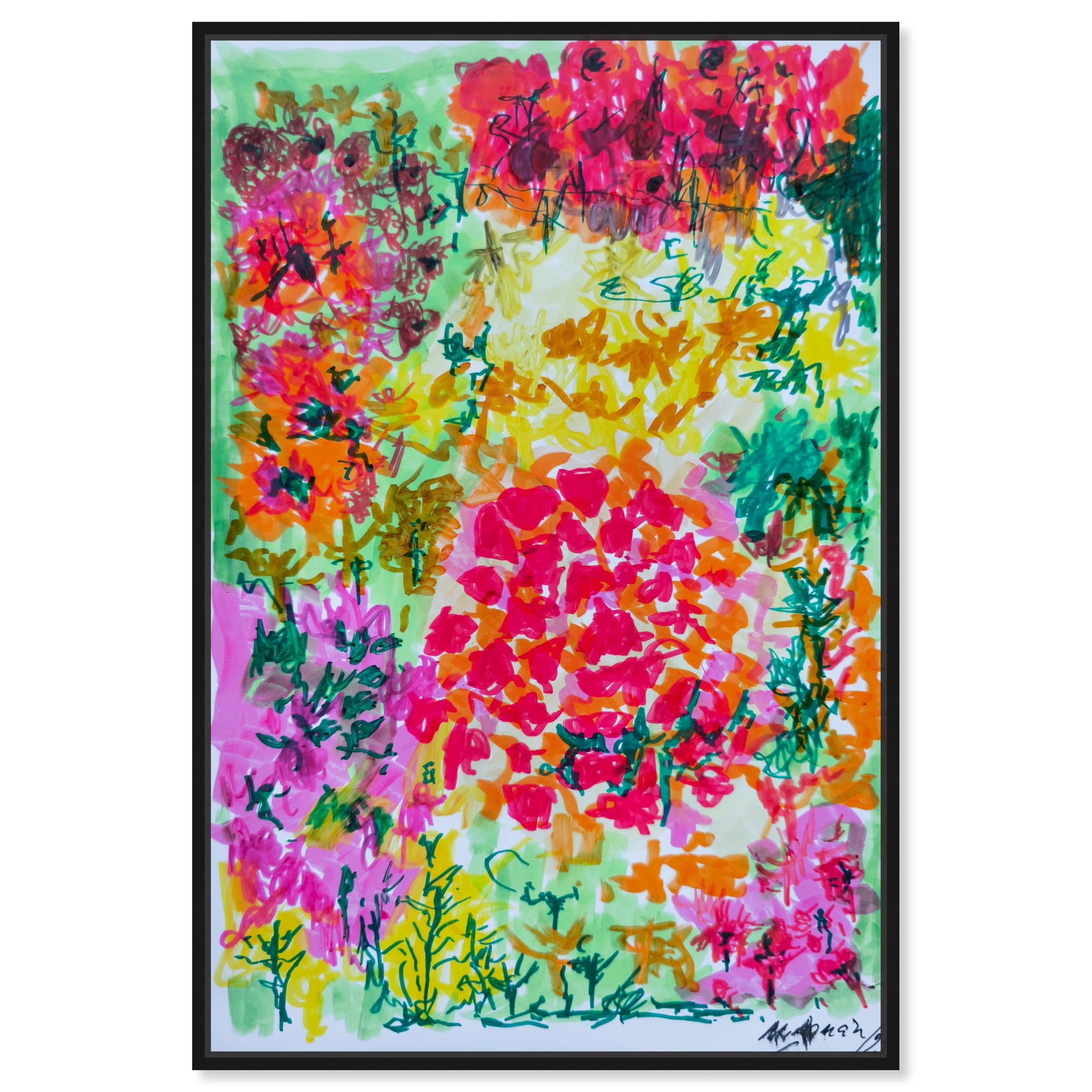 Manuel Roman-Floral Plaza Beach Life Inspired Pastel Color Canvas Wall ...
