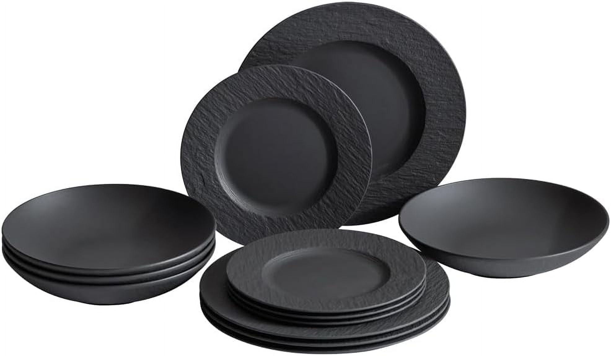 Manufacture Rock 12-Piece Dinnerware Set, Service for 4, Dinner Plates ...