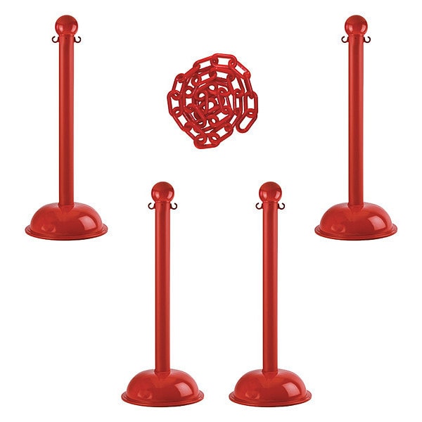 Manufacturer Varies Barrier Post Kit,41" H,Red,Plastic Post 71305-4 ...