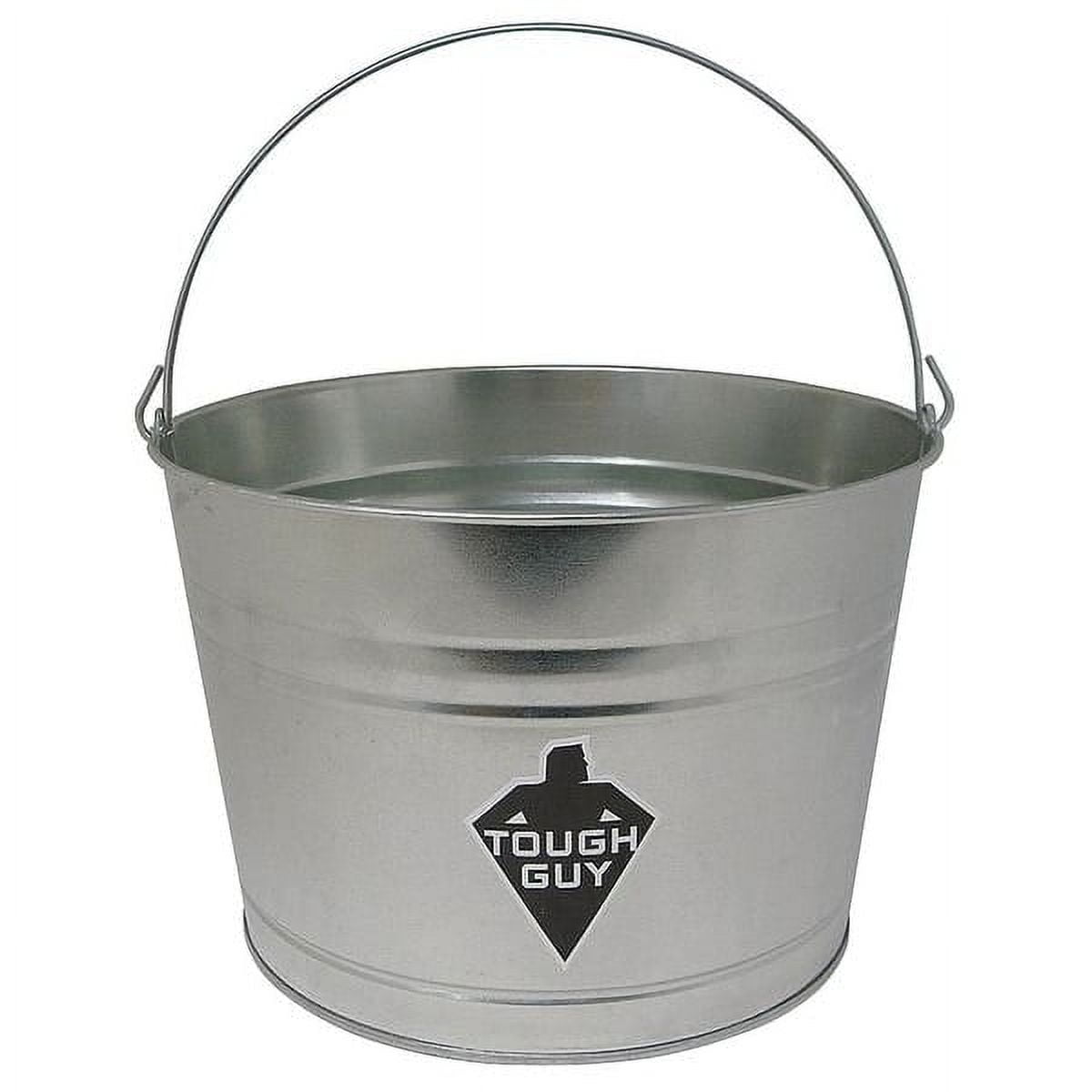 4 1/4 gal Round Bucket, 13 in Dia, Silver, Galvanized Steel - Walmart.com