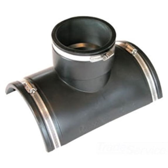 Zoro Select Flexible Tap Saddle Tee, PVC, Black, 4 Inch Pipe Size ...