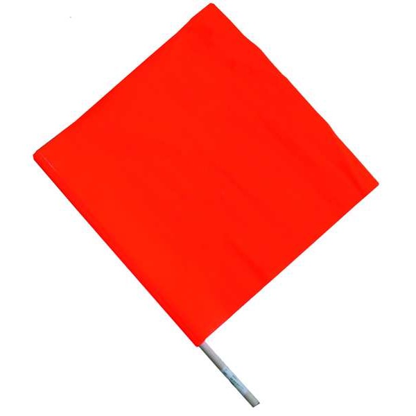 Manufacturer Varies Handheld Warning Flag, Orange, Vinyl, 24 in Wood ...