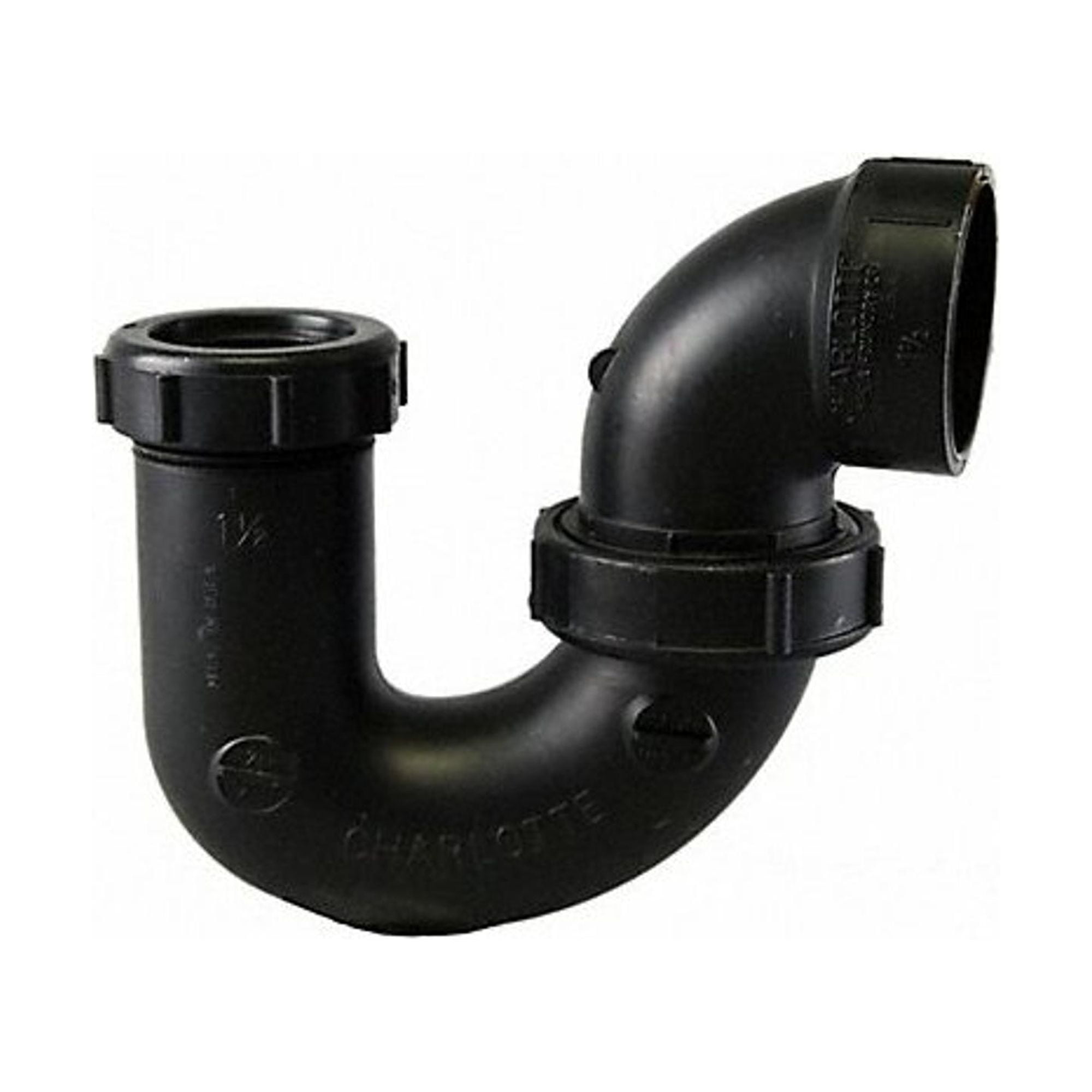 Manufacturer Varies P-Trap W/Union, 1 1/2 x 1 1/4 in, Black 02220 ...