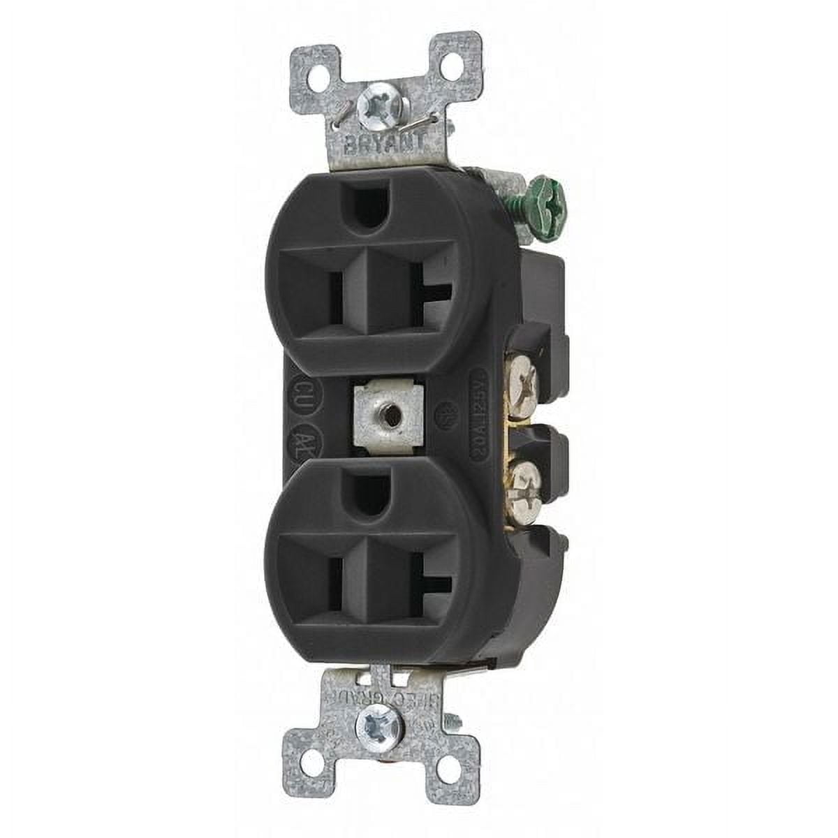 Bryant Receptacle,Blk,20A,125VAC,Duplex Outlet 5362BBLK - Walmart.com