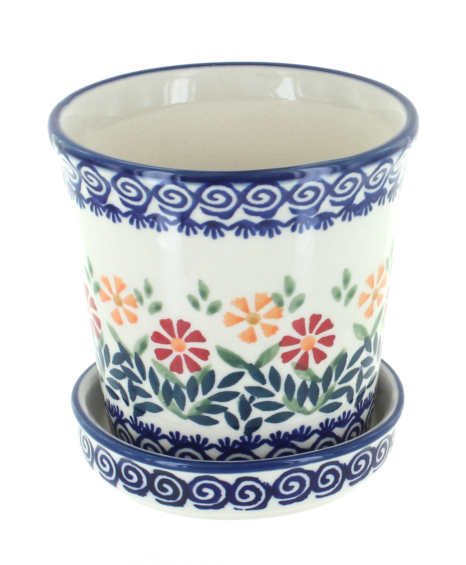 Manufaktura Blue Rose Polish Pottery P045 Flower Pot Garden Bouquet ...