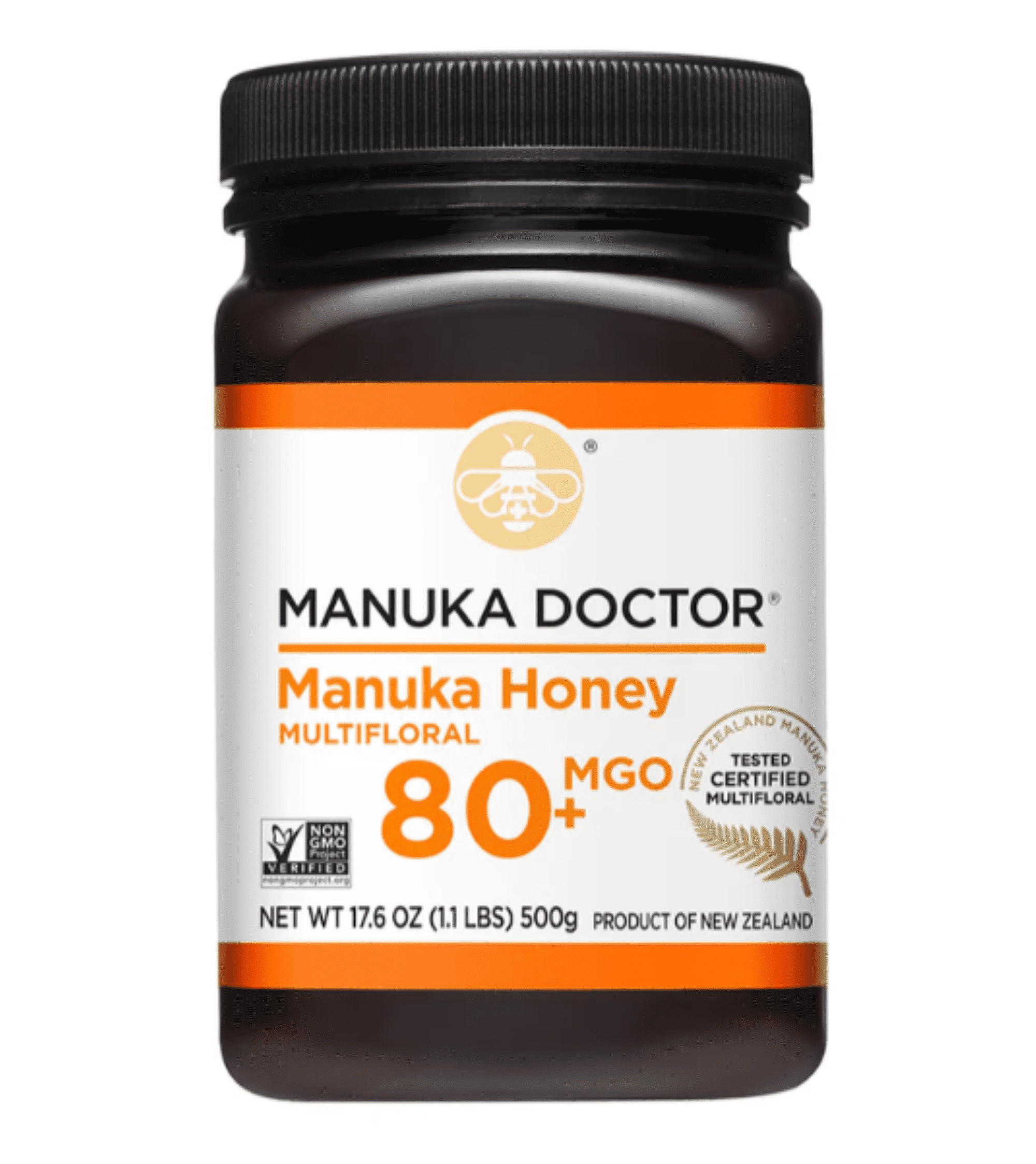 Manuka Doctor Raw Manuka Honey, MGO 80+, 17.6 oz (500 g), Certified 100% Pure New Zealand Honey ...