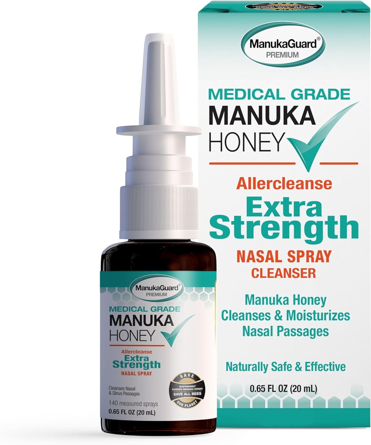 Manuka Guard Extra Strength Allercleanse Nasal Spray, 0.65 Oz, 2 Pack ...