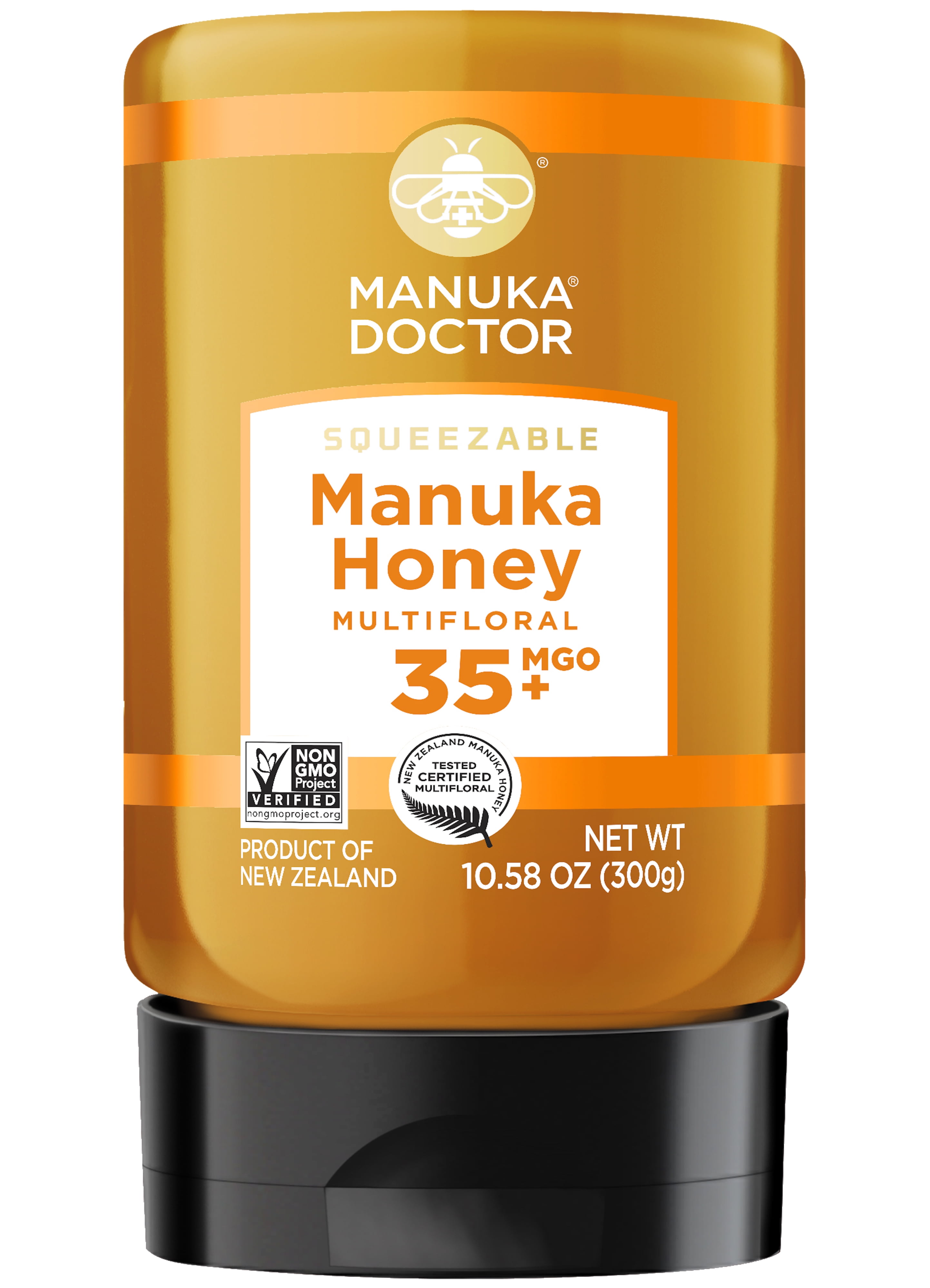Manuka Doctor Raw Manuka Honey, Squeezy MGO35+, 10.58 oz (300g ...