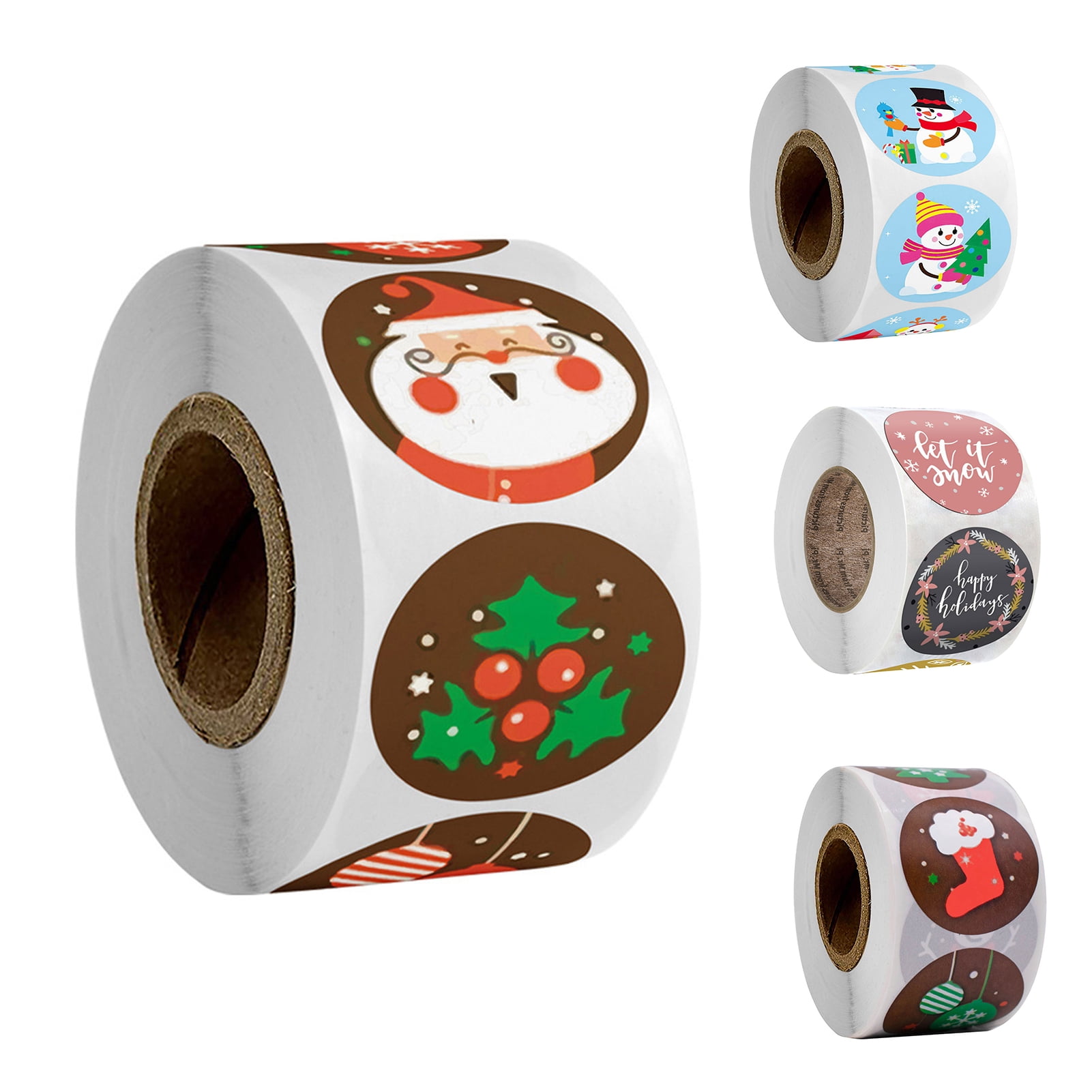 Manunclaims 1" Round Christmas Happy Holiday Stickers, 8 Different Cute ...