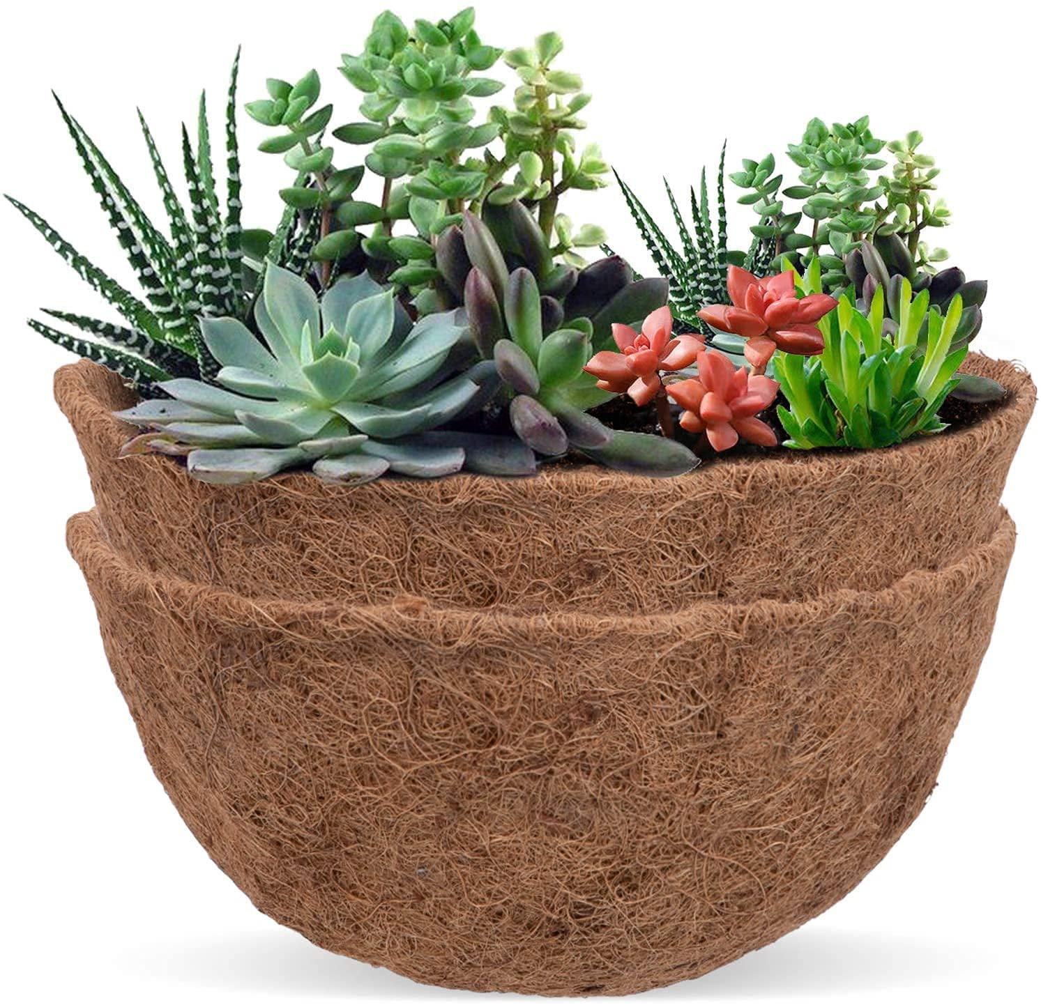 Manunclaims 2 Packs Hanging Basket Coco Liners Replacement Natural ...