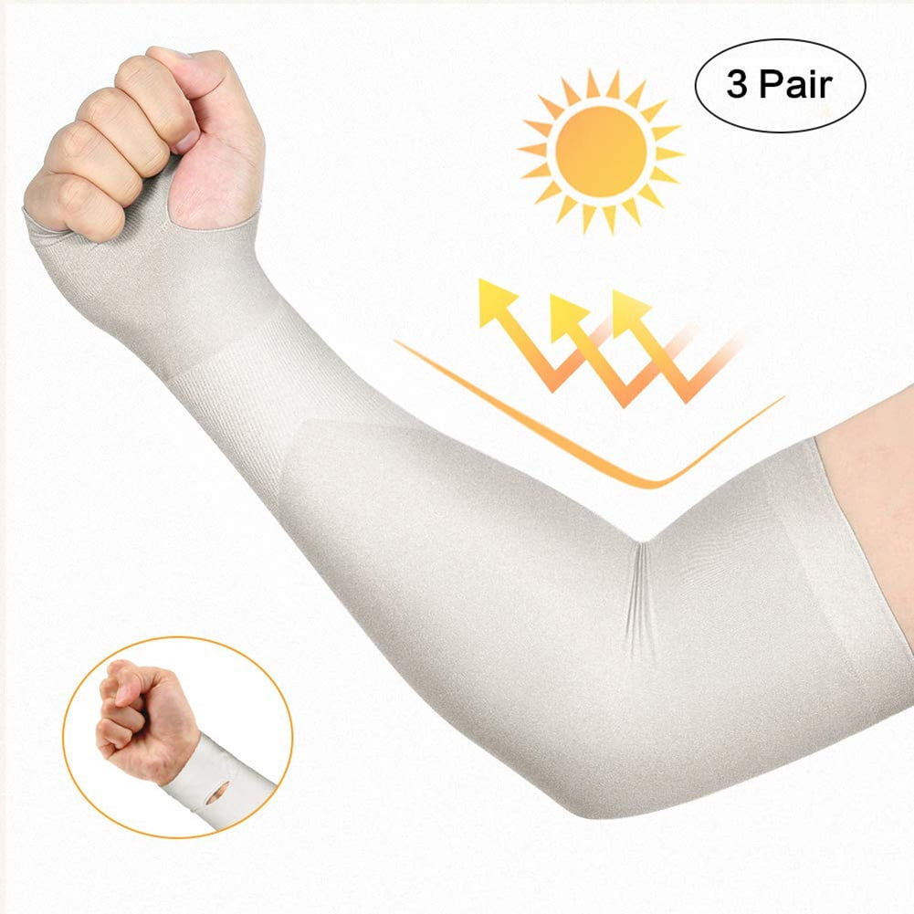 Manunclaims 3 Pairs Sun Sleeves UV Cooling Sleeves Arm Sleeves Men ...