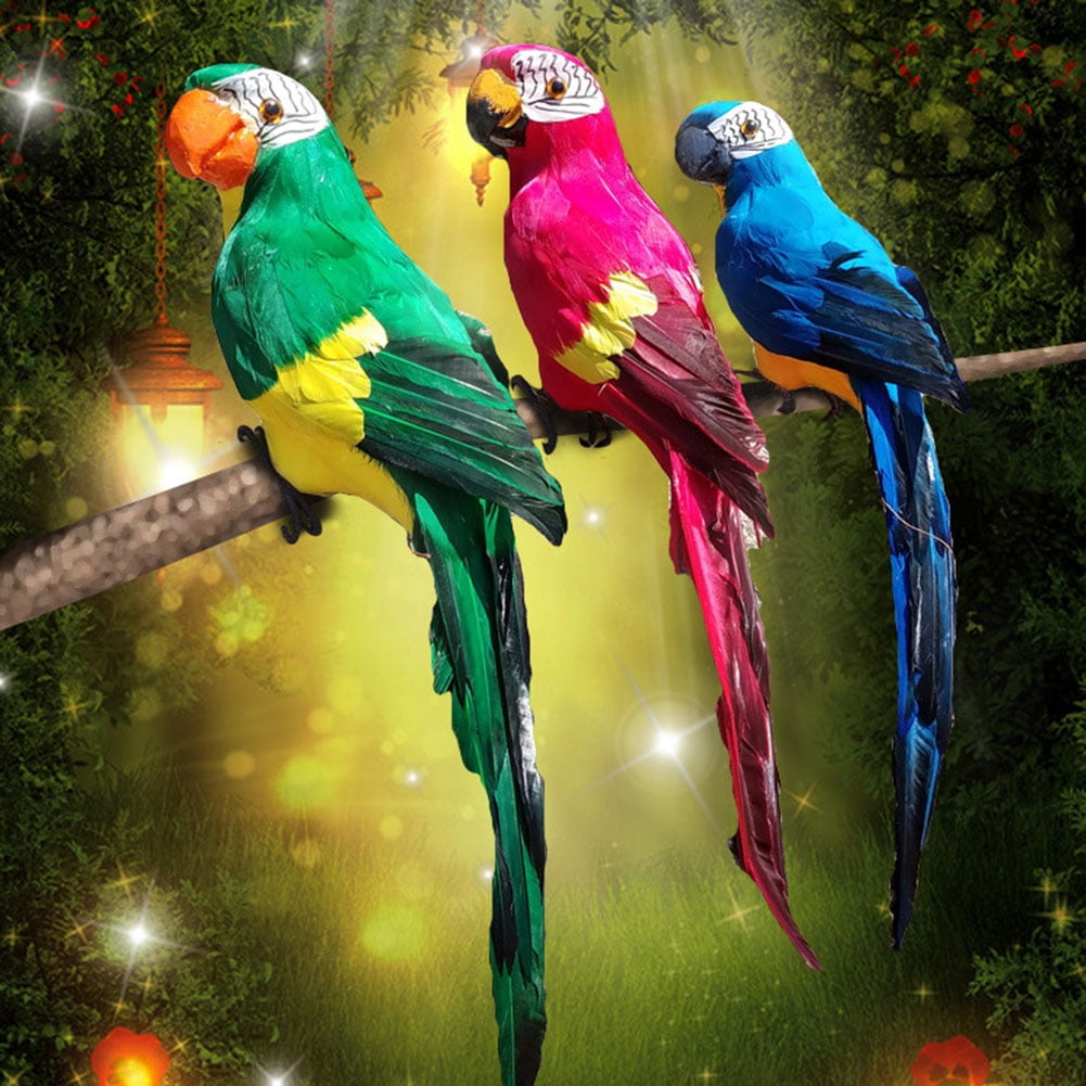 Manunclaims Blue Lifelike Foam Parrot Model, Durable, Bright Color ...