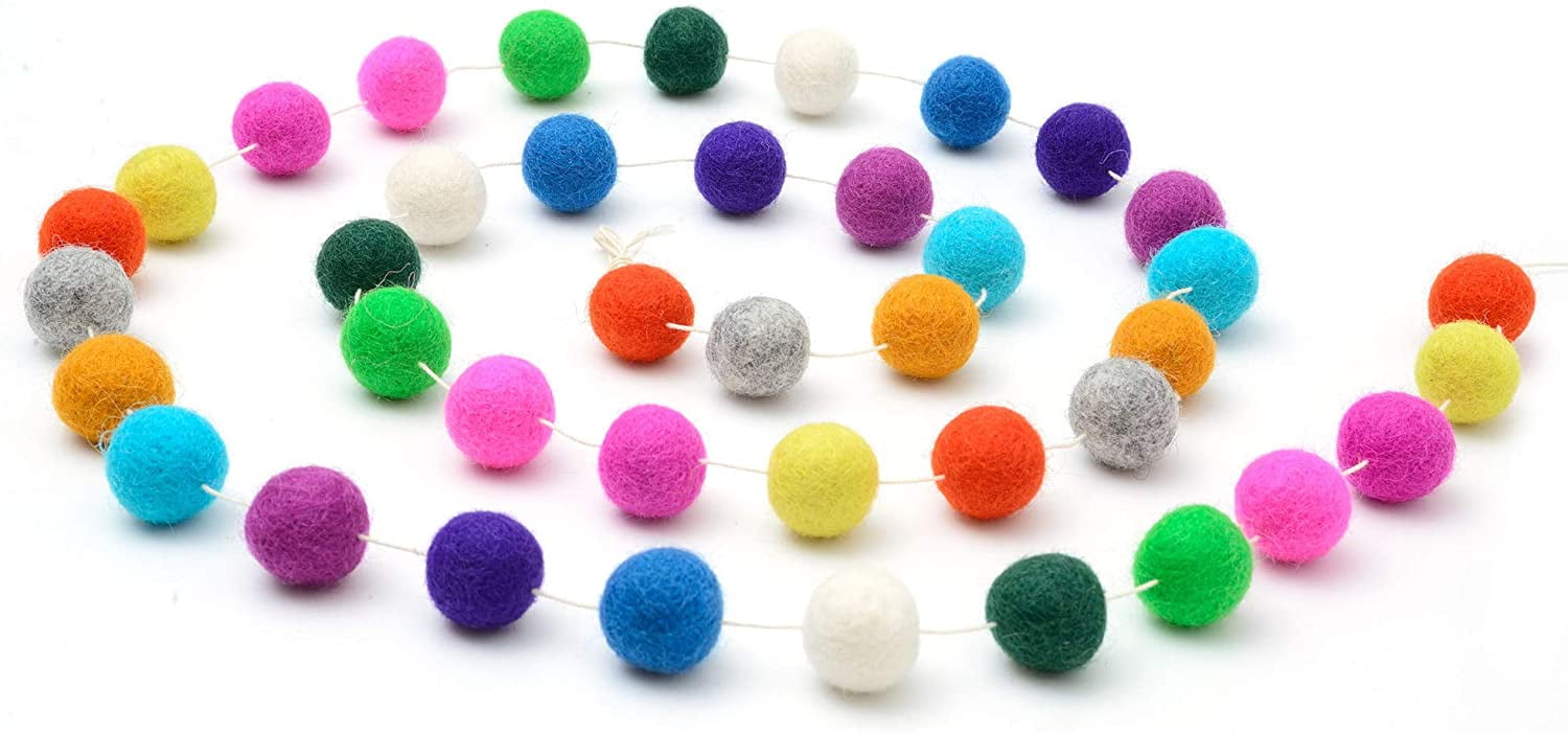 Manunclaims Tassel Garland Pom Pom Ball String Hanging Garland Birthday ...