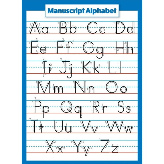 Manuscript ABC Alphabet Poster - Walmart.com
