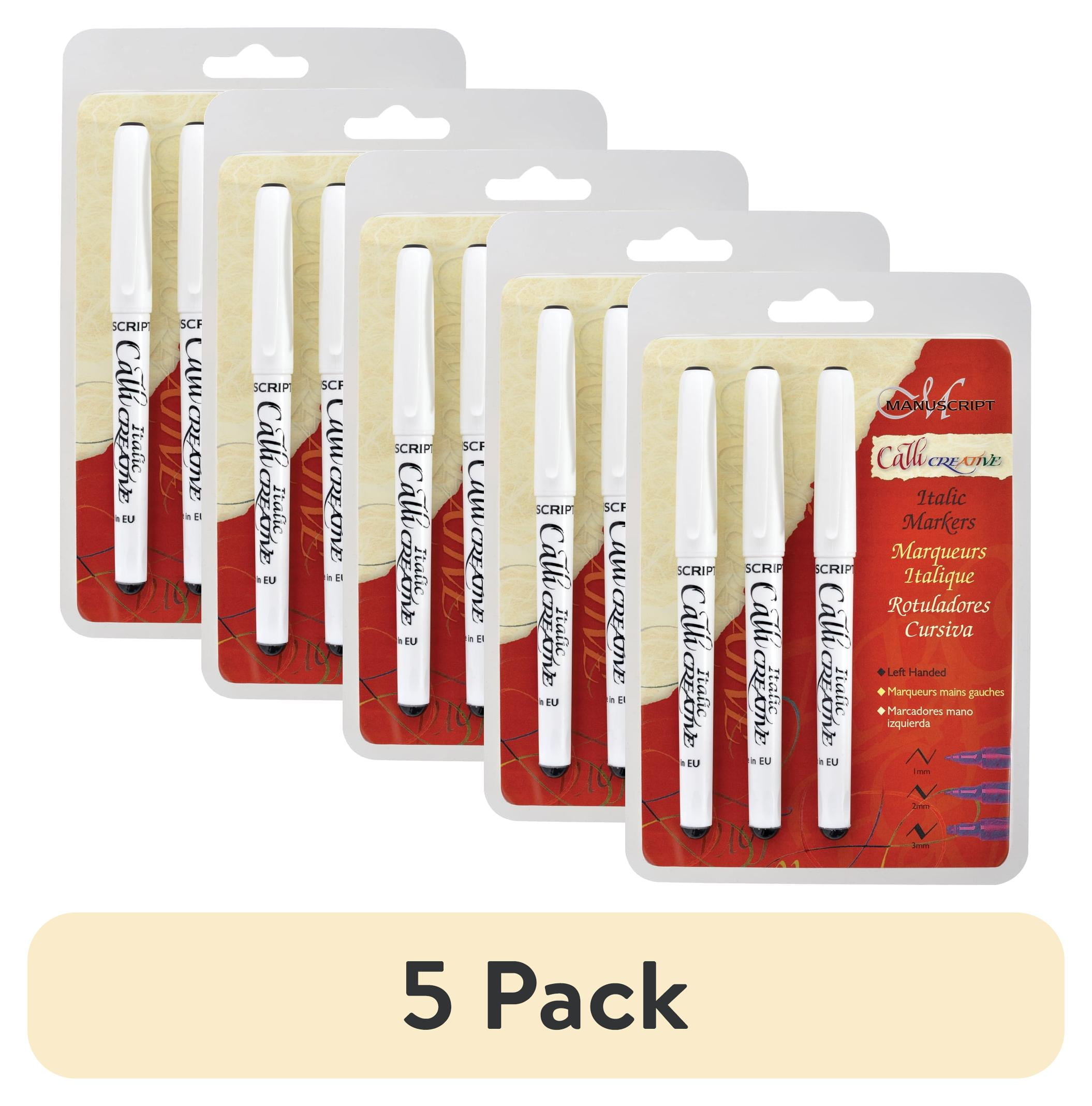 (5 pack) Manuscript CalliCreative Left, Handed Markers, 3pk, Black ...