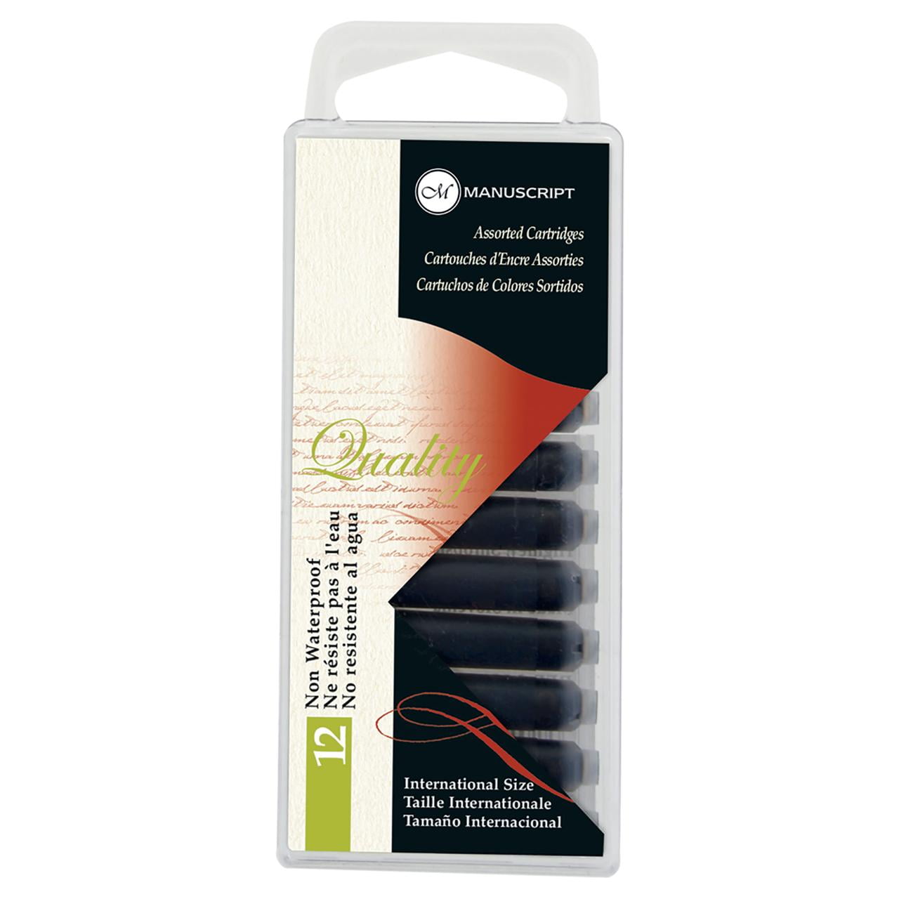 Manuscript Calligraphy Ink Cartridges, Assorted Colors, 12/Pkg ...