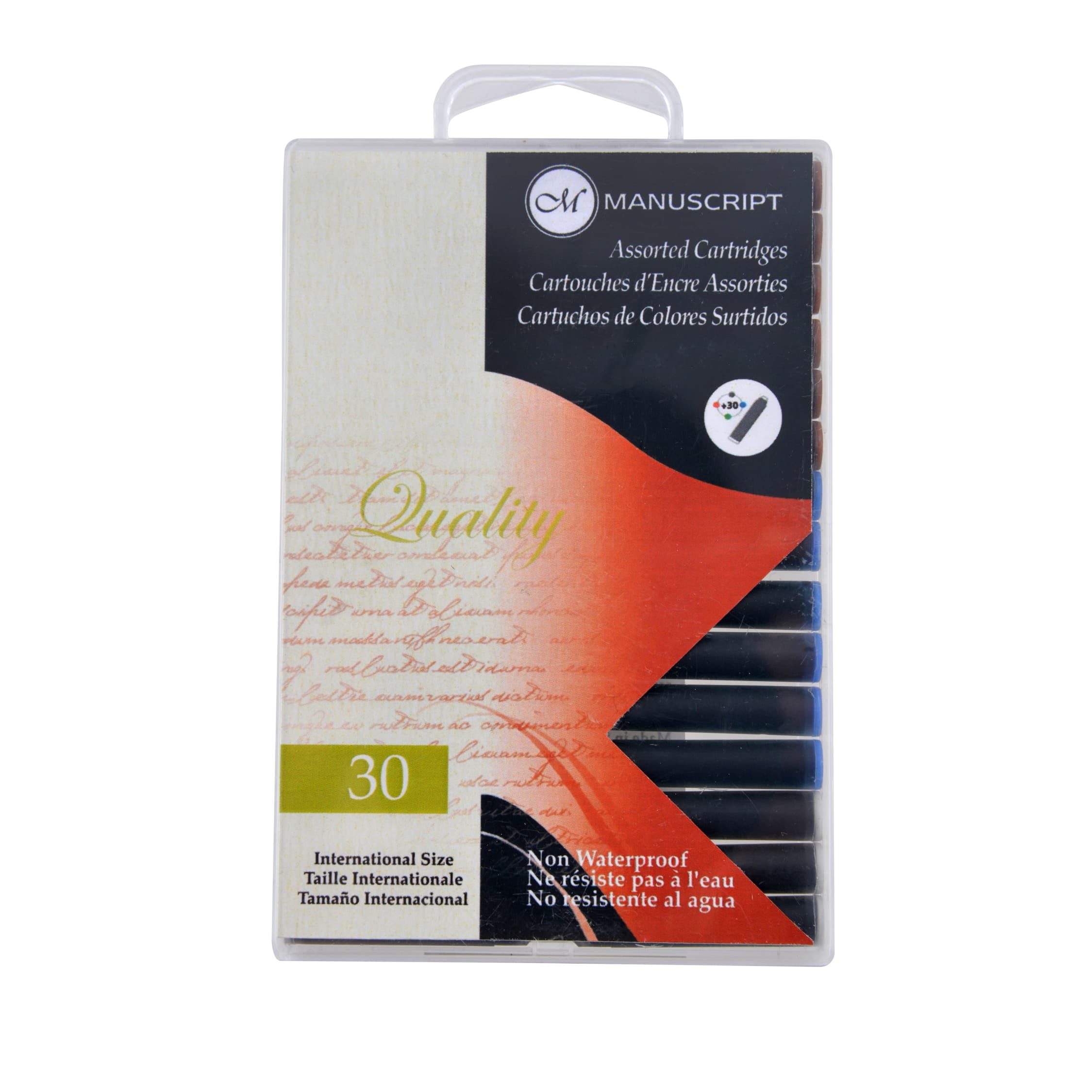 Manuscript Calligraphy Ink Cartridges, Assorted Colors, 30/Pkg ...