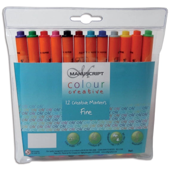 Manuscript Colour Creative Markers Fine Tip 12/Pkg - Walmart.com