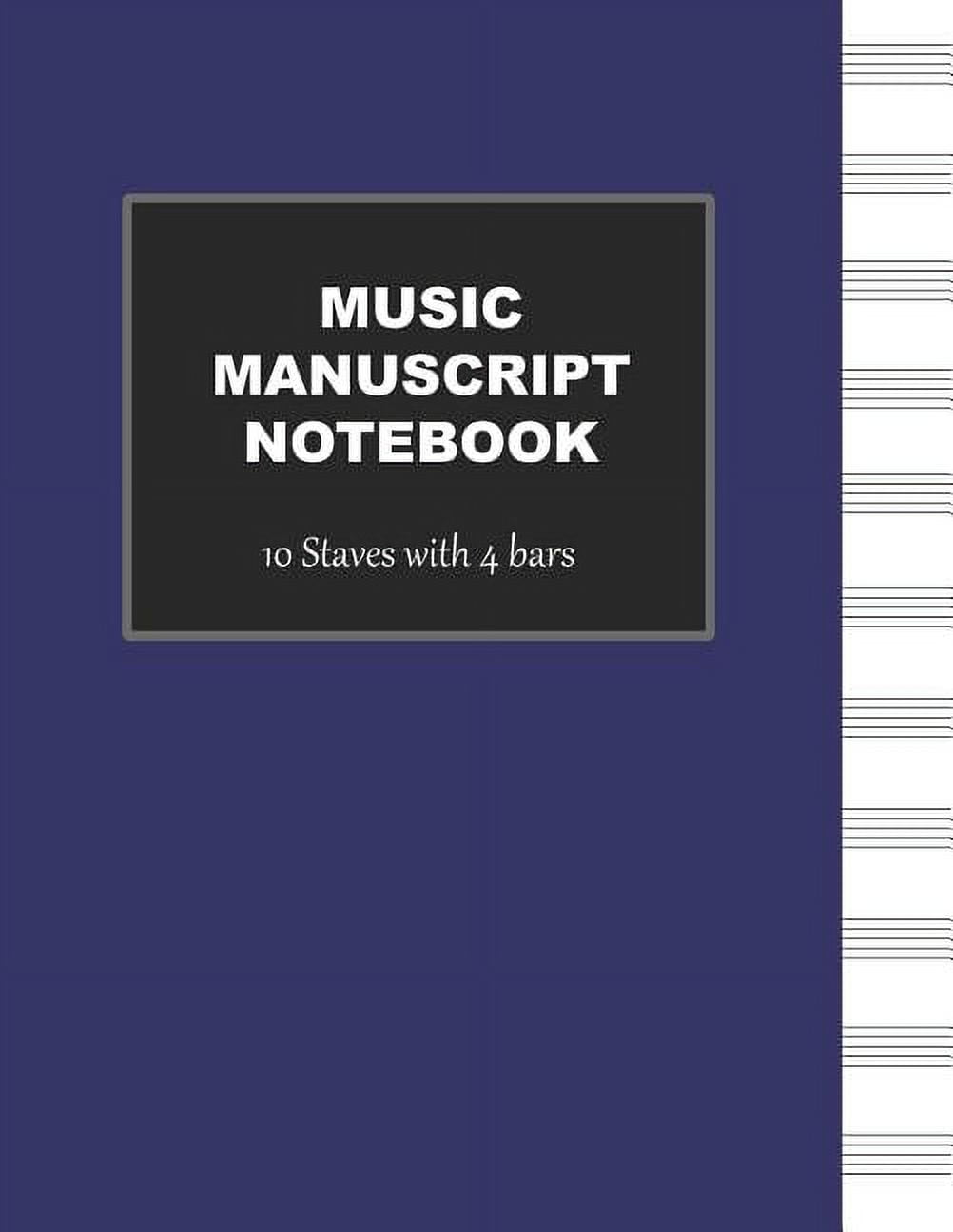 Manuscript Notebook: 10 Stave Blank Sheet Music Book with Bars ...