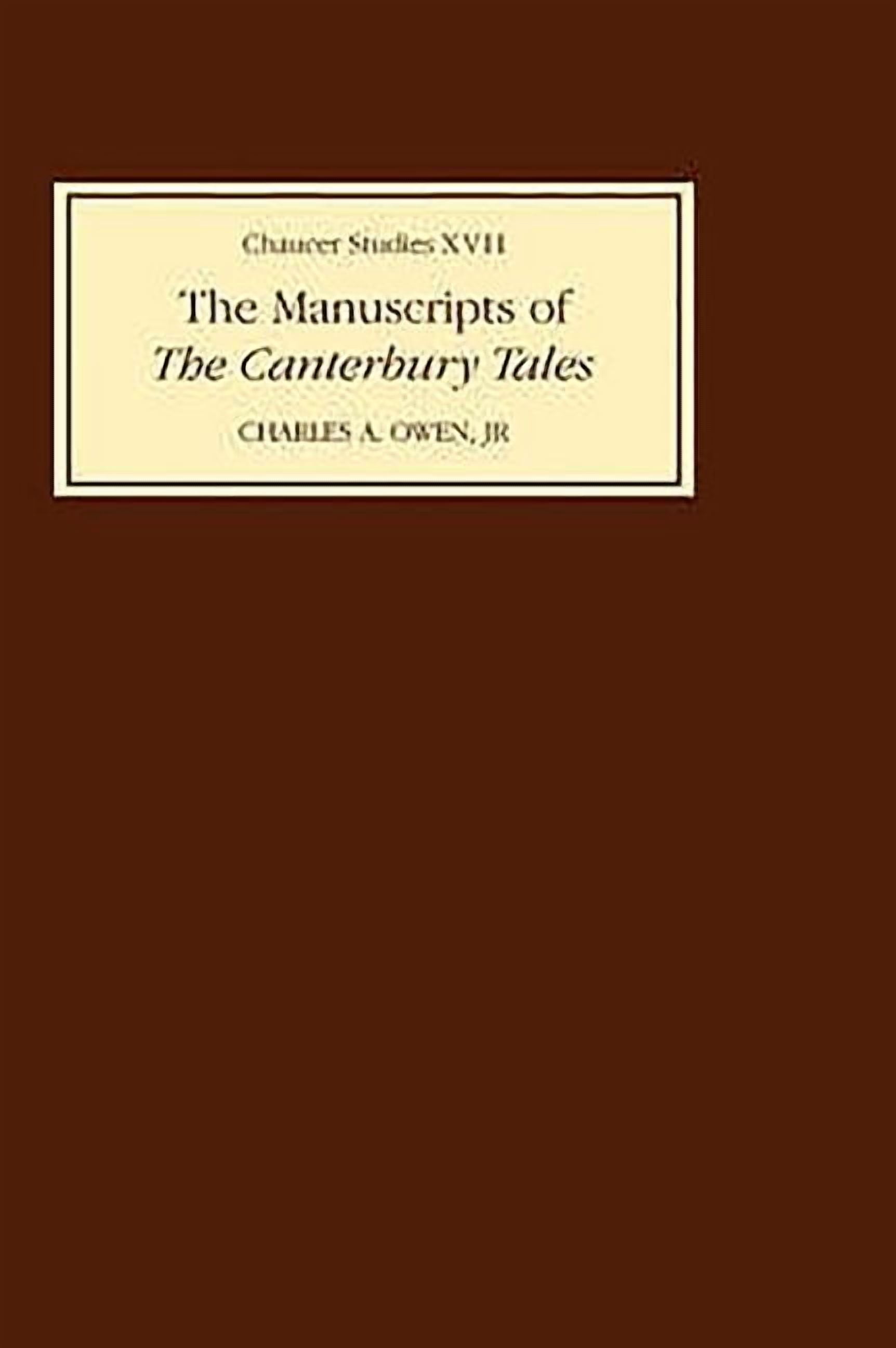 Chaucer Studies The Manuscripts of the Canterbury Tales, Book 17 ...