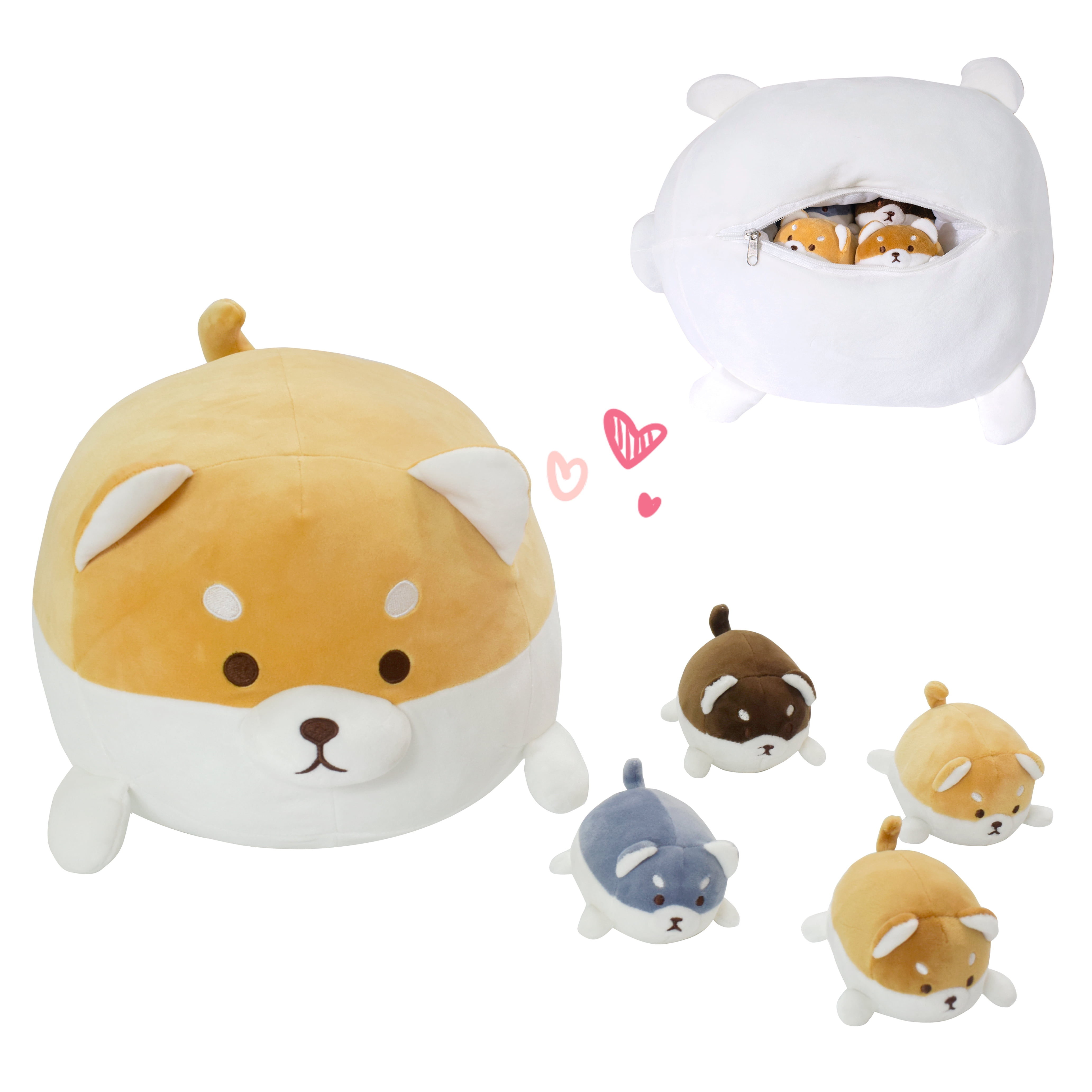 Manviss Shiba Inu Stuffed Animal Doll, 15 in Plush Toy with 4 Cute ...