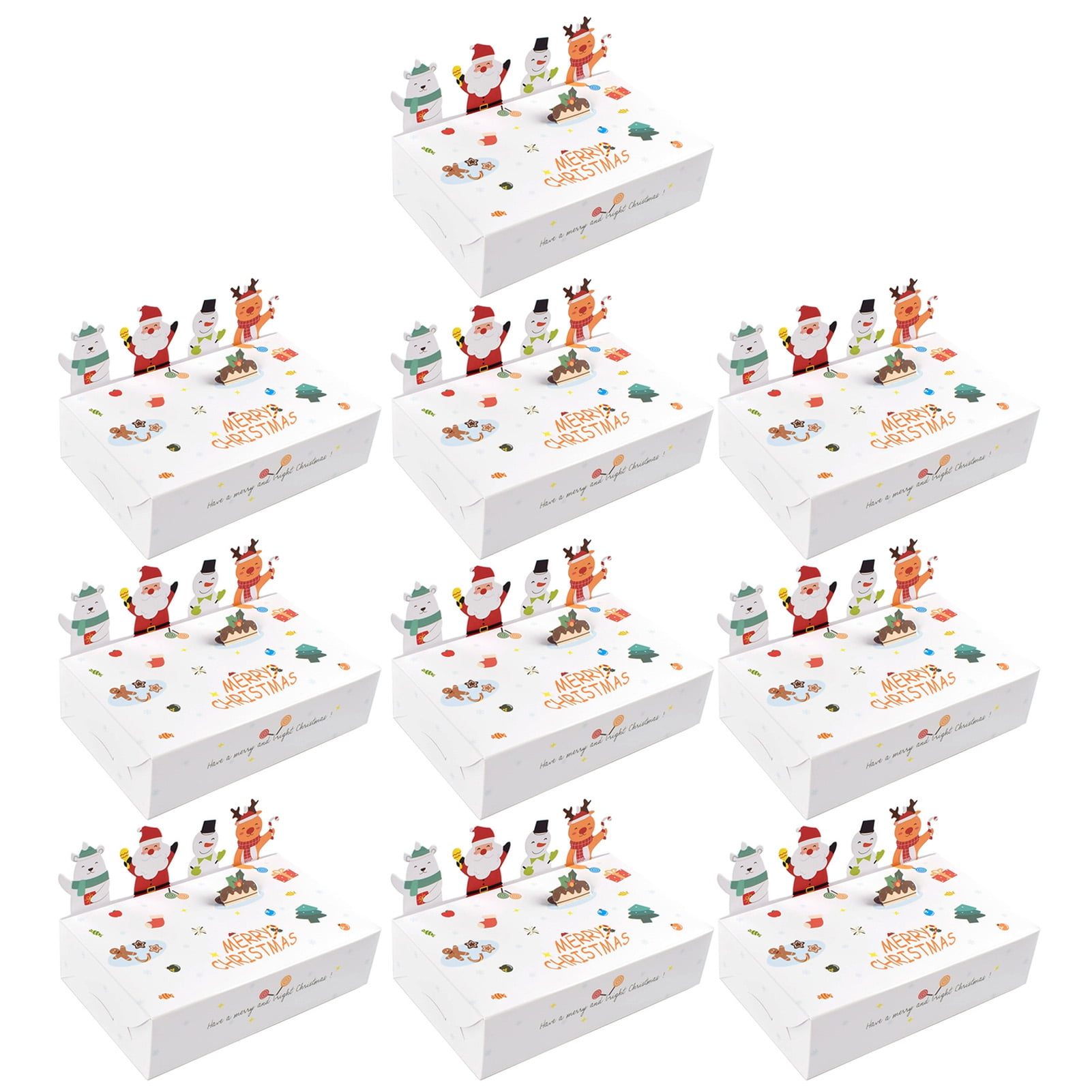 Manwang Homemade Baked Goods Boxes 10pcs Christmas Gift Box Set ...
