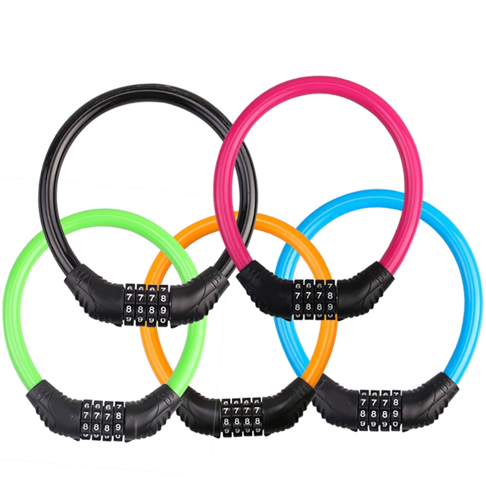 Manwang Security Bike Lock 4 Digit Resettable Combination Cable Lock ...