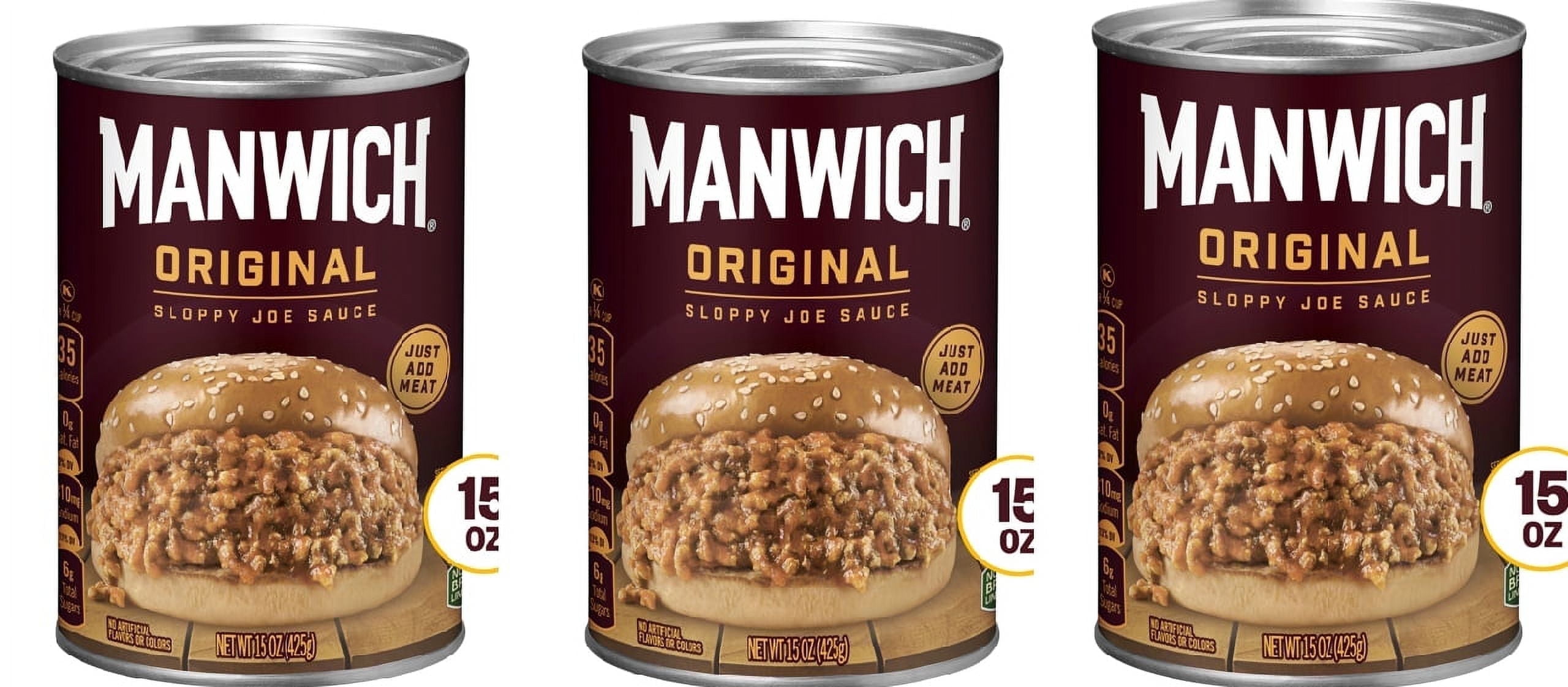 Manwich Original Sloppy Joe Sauce, Canned Sauce, 15 OZ pack of 3 ...