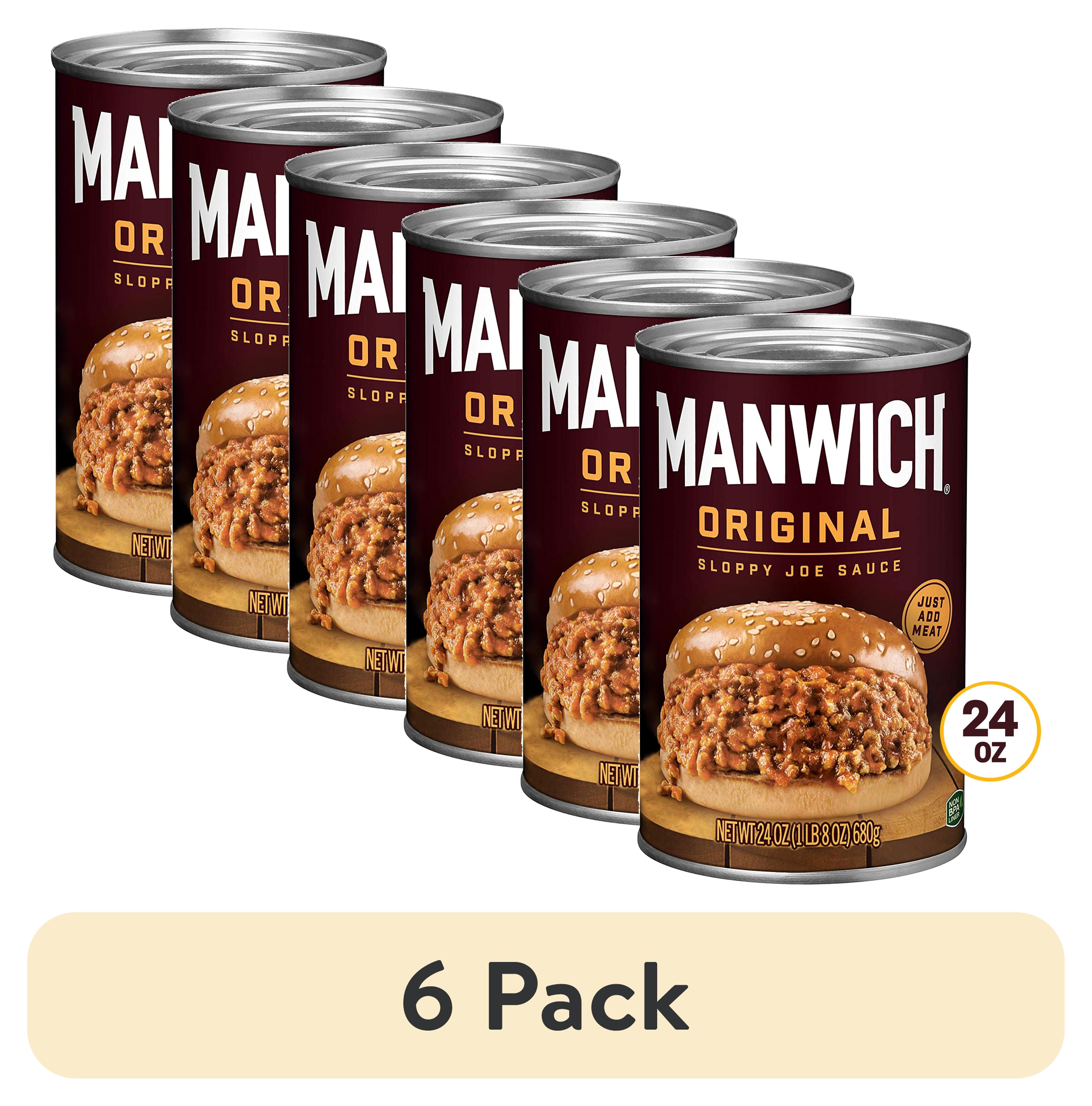 (6 pack) Manwich Original Sloppy Joe Sauce, Canned Sauce, 24 oz ...
