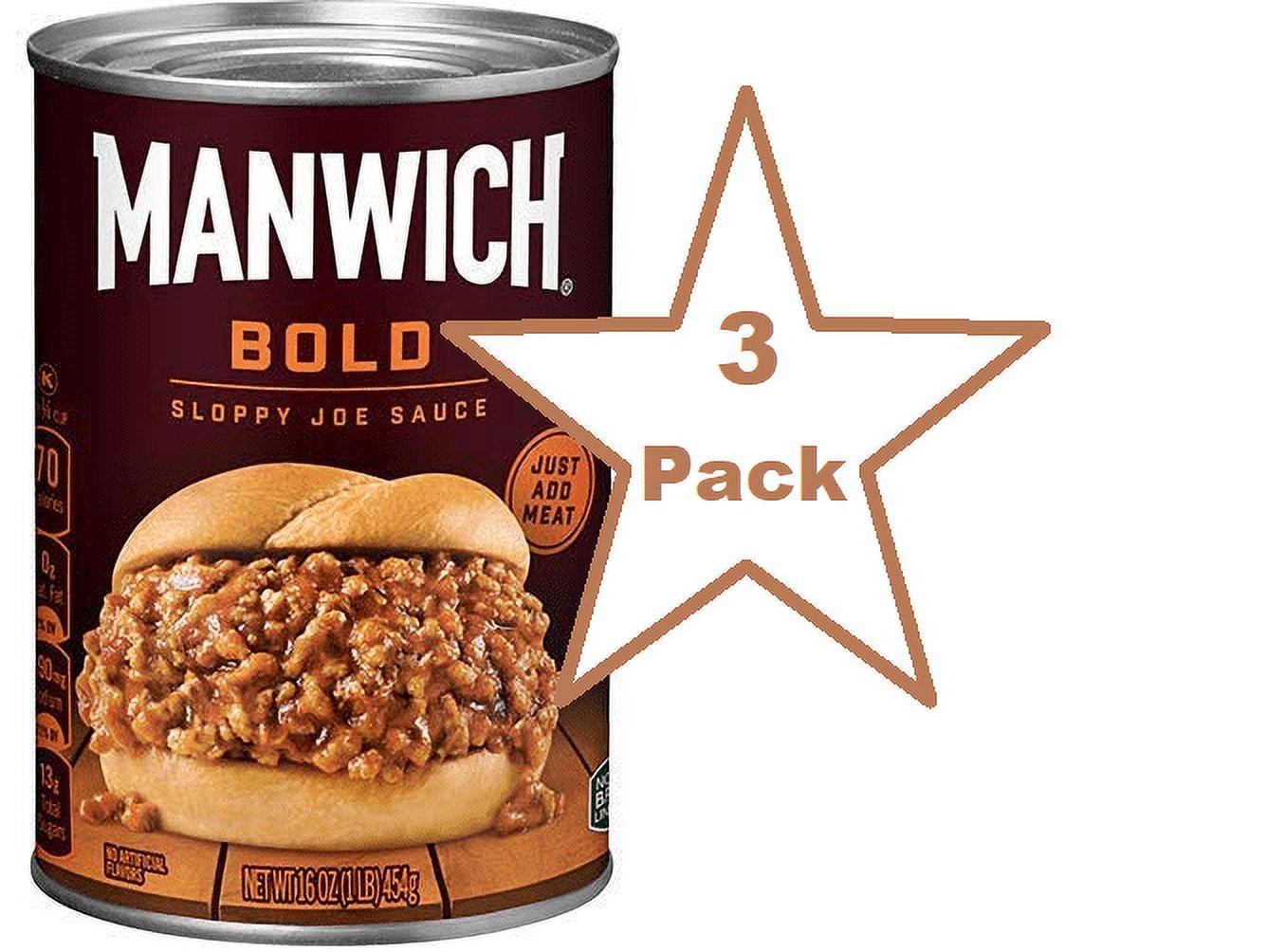 MANWICH (BOLD) Sloppy Joe Sauce 16oz 3pack - Walmart.com
