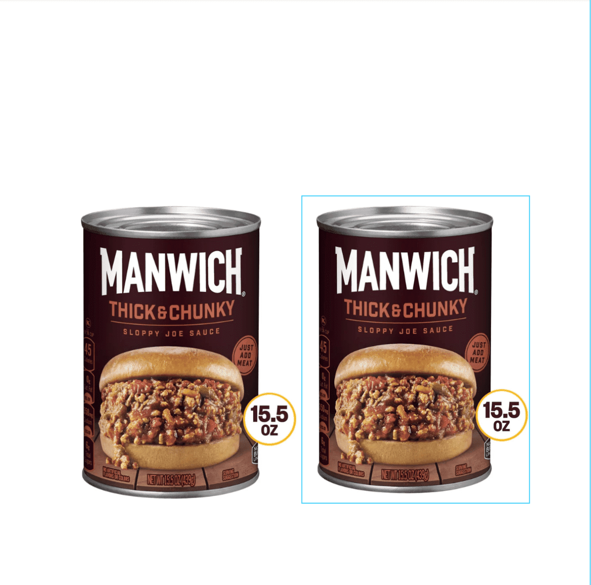 Manwich Sloppy Joe Sauce, Thick and Chunky, Canned Sauce, 15.5oz pack ...